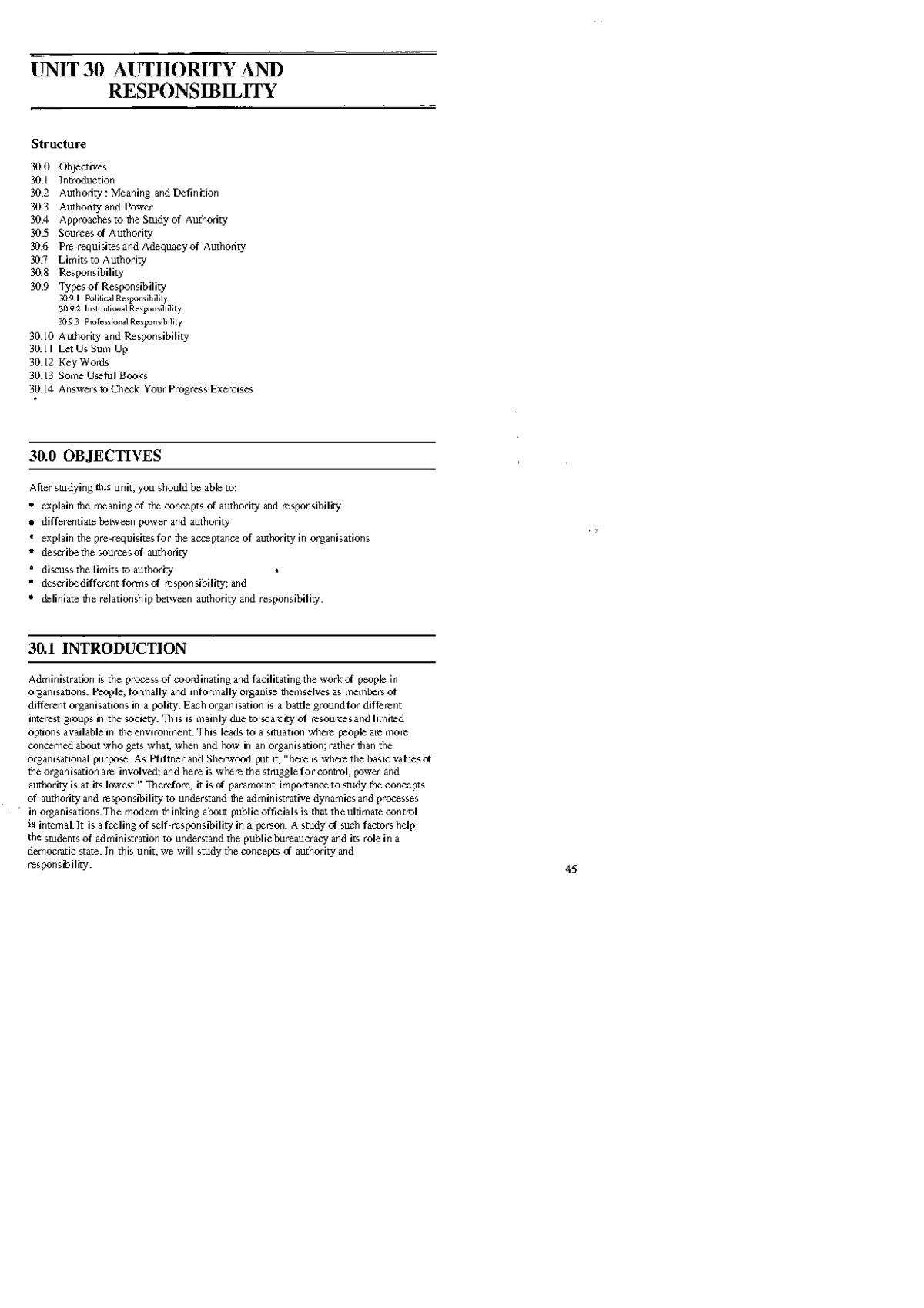 Authority and Responsibility: Insights from Unit 30 Concepts PM 101 ...