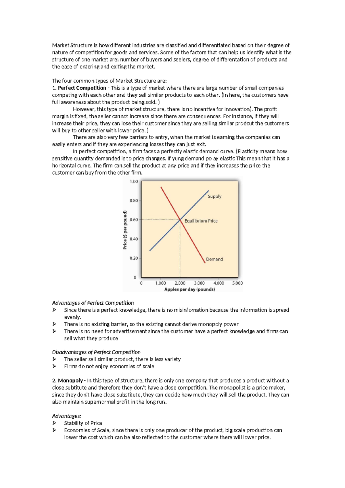 Ecodev - Market Structures: Types & Characteristics Analysis - Studocu