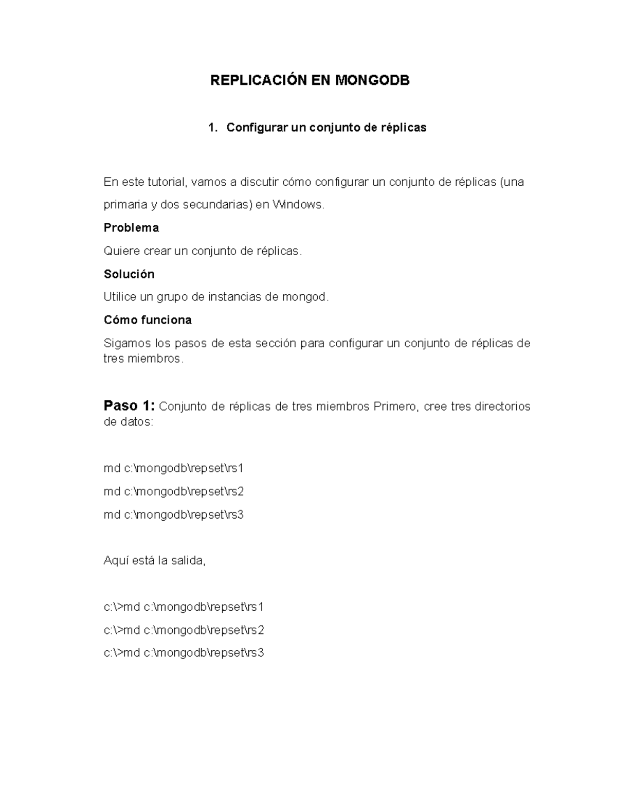 E2 Comandos Mongo Replicacion - REPLICACIÓN EN MONGODB Configurar un ...