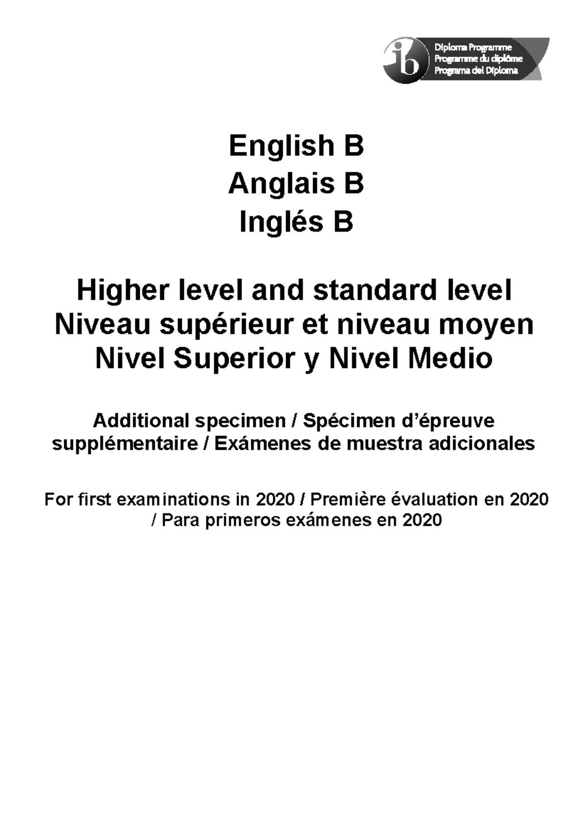 English B HL Paper 1 & 2 Listening Exam 2020 - Studocu