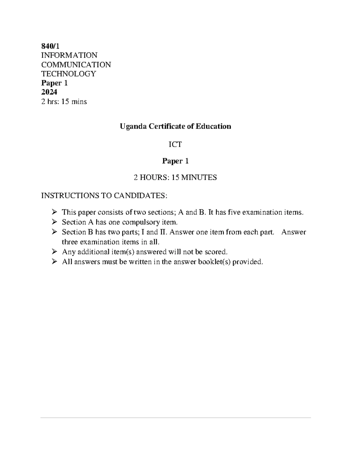 Shapta UCE Mathematics P1 2024 4 - 456/ MATHEMATICS Paper 1 2024 2 ...