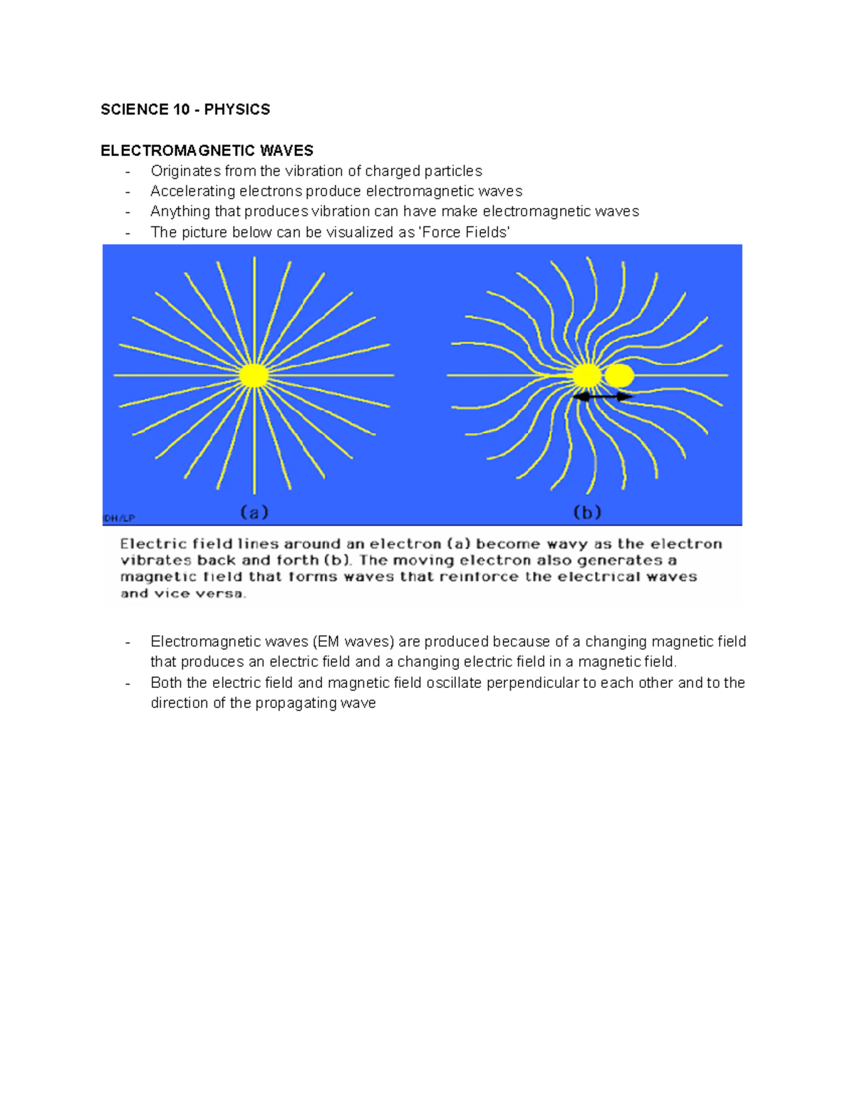 Physics Notes (SCIENCE 10 - Electromagnetic Waves & Applications) - Studocu