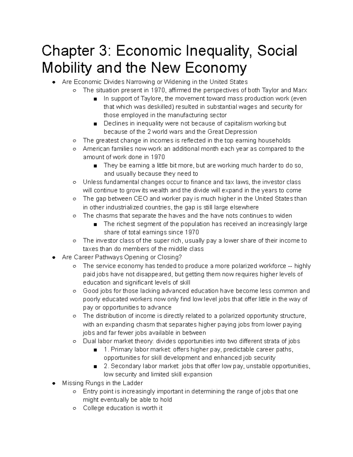 Chapter 3 Economic Inequality, Social Mobility and the New Economy ...