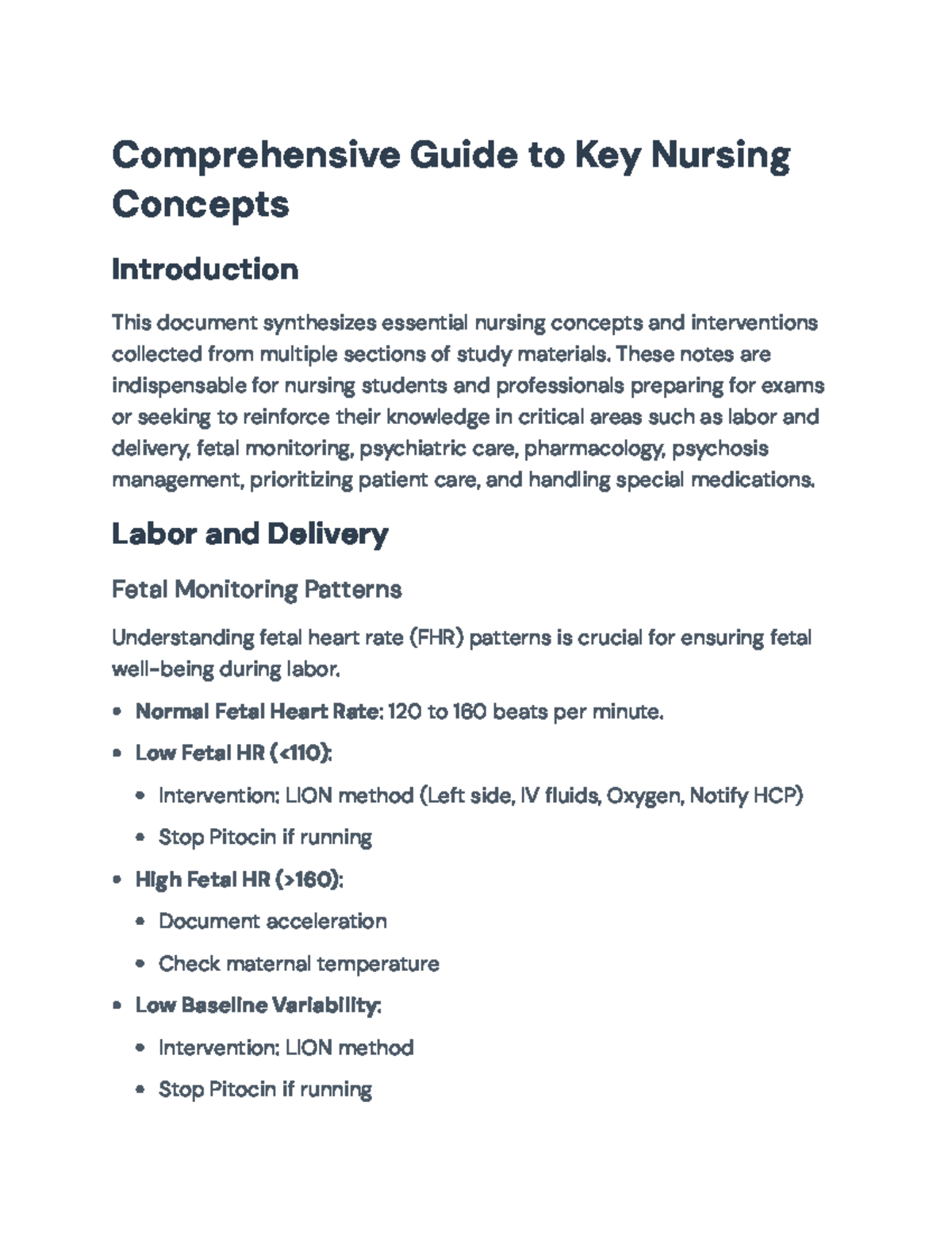 Nursing Concepts Study Guide for Exam Prep: Key Topics & Interventions ...
