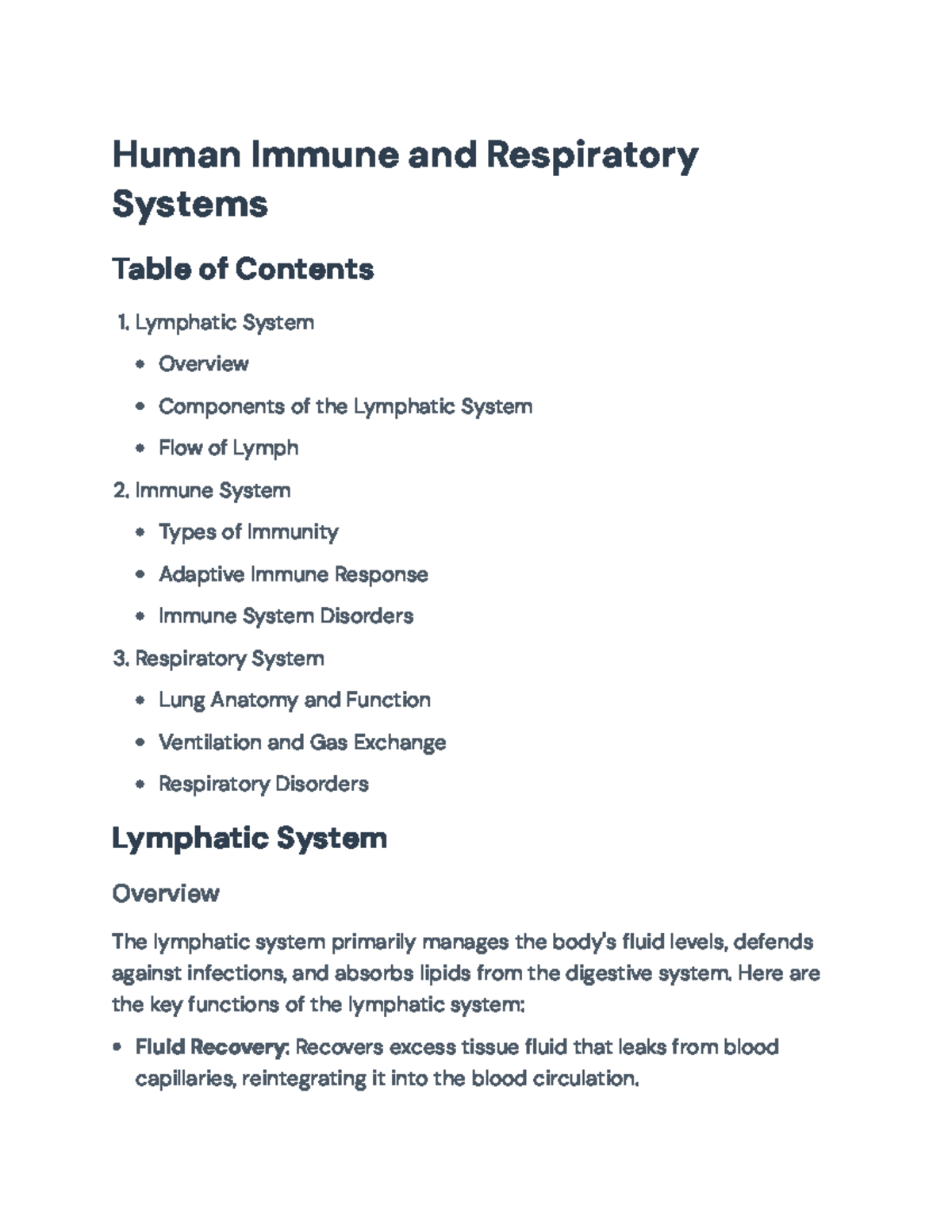 Human Immune, Lymphatic & Respiratory Systems Overview (BIO101) - Human ...