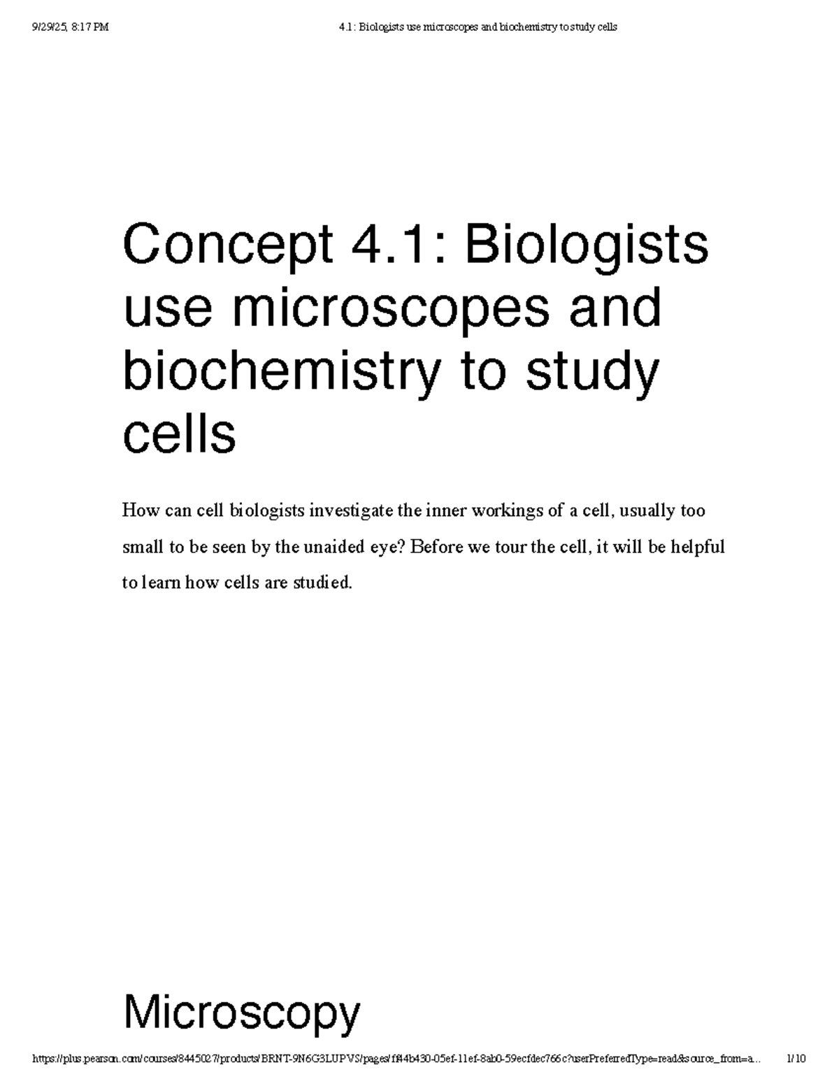 Biology 101: Investigating Cells with Microscopes & Biochemistry - Studocu