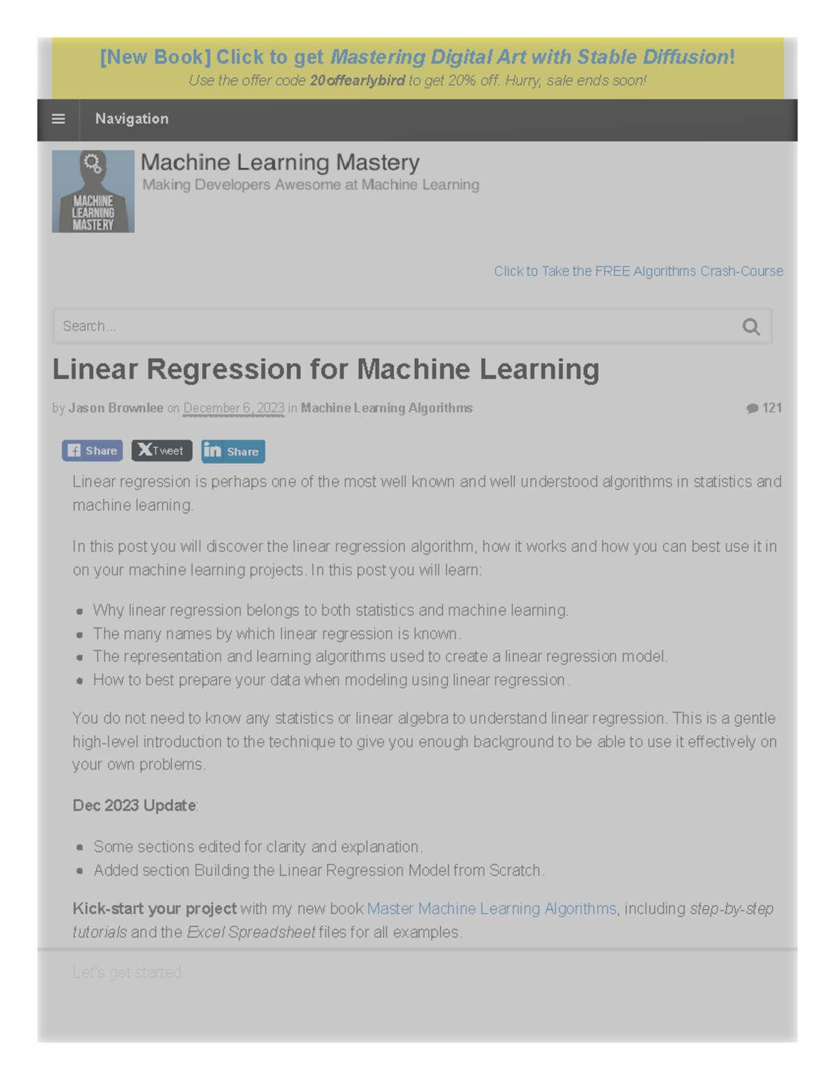 Regresion Lineal para Machine Learning - [New Book] Click to get ...