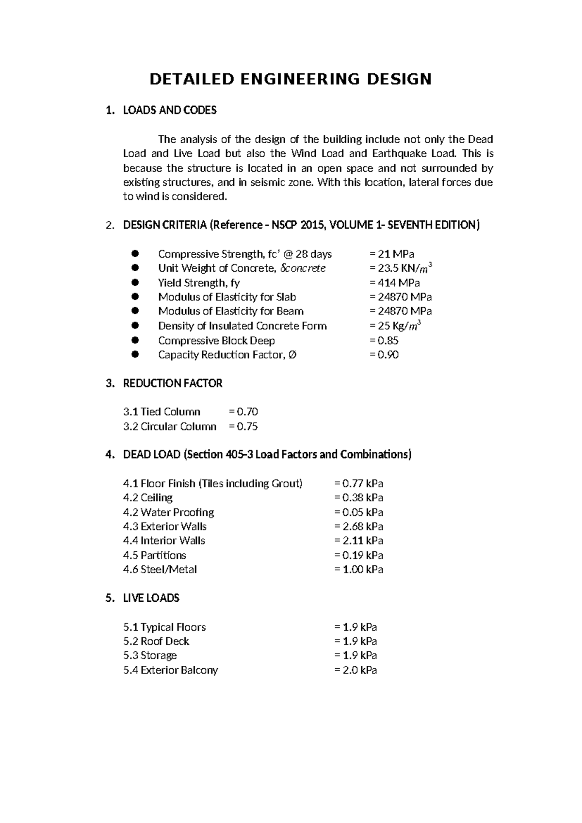 Design Analysis of Beam for Structural Engineering (Course Code: EGR ...