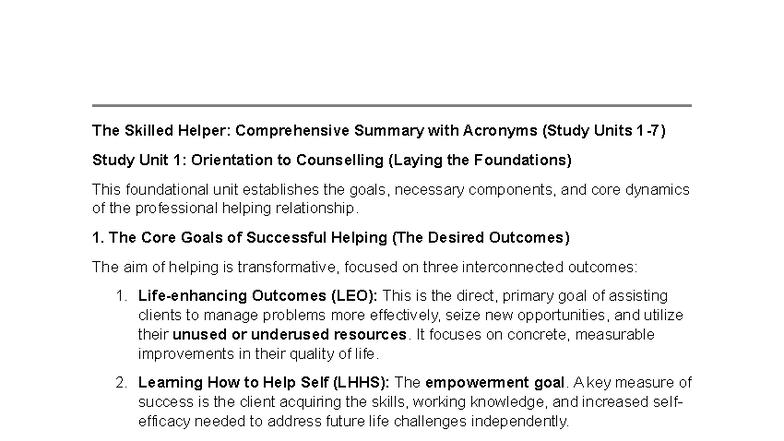 PSYC 321 Comprehensive Summary of Study Units 1-7 - Studocu