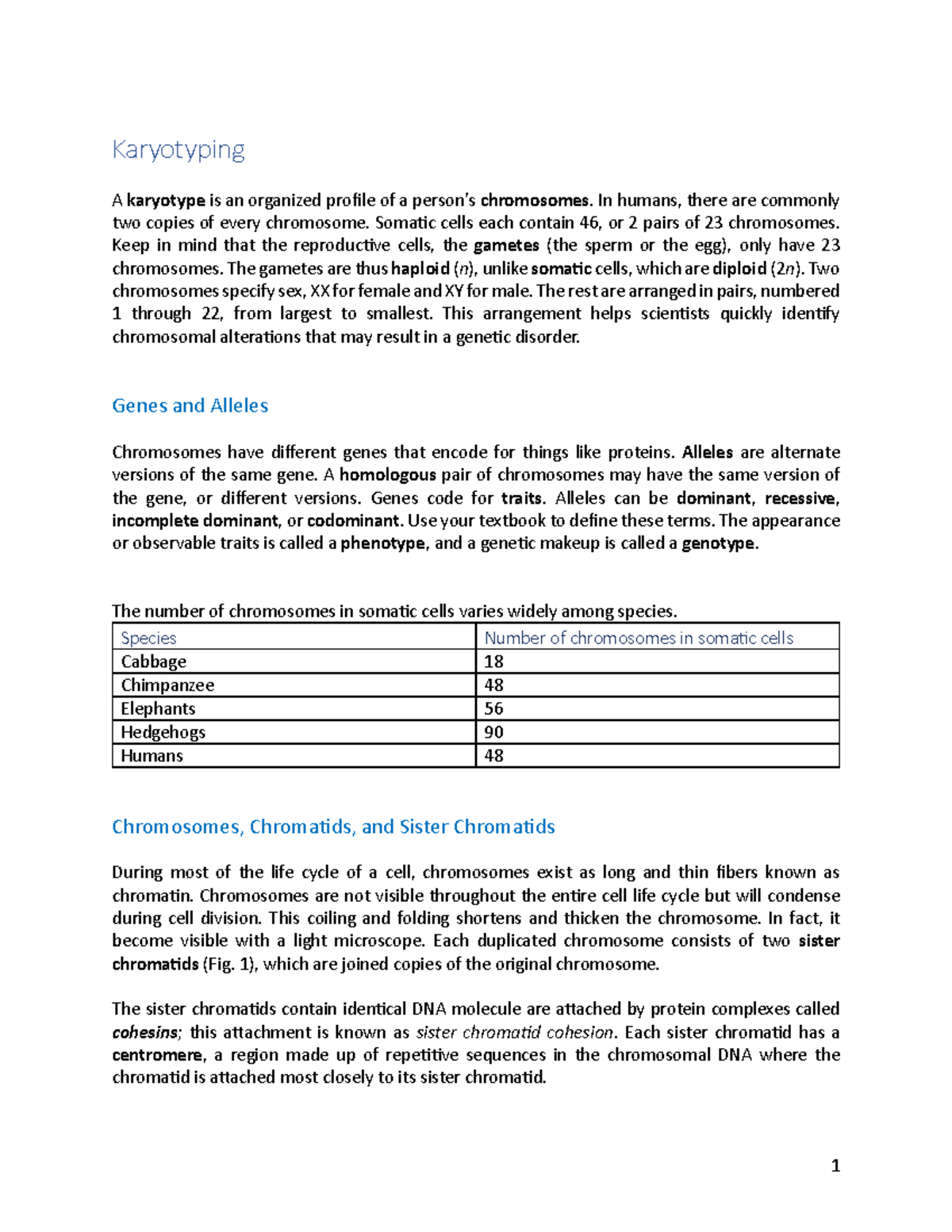Karyotyping Lab for Students - Karyotyping A karyotype is an organized ...