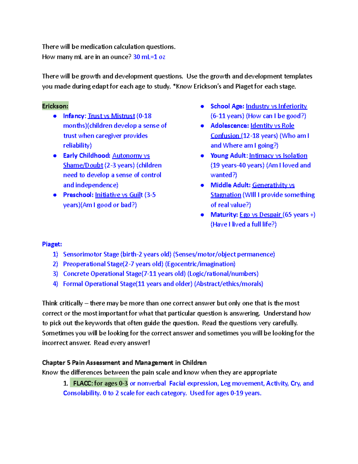 NR328 Final Exam Review: Key Concepts in Pediatrics and Growth - Studocu