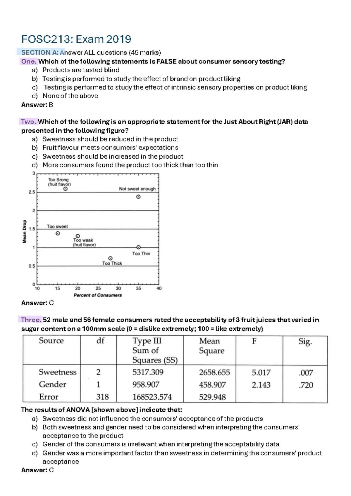 FOSC213: 2019 Past Exam Paper with Answers and Explanations - Studocu