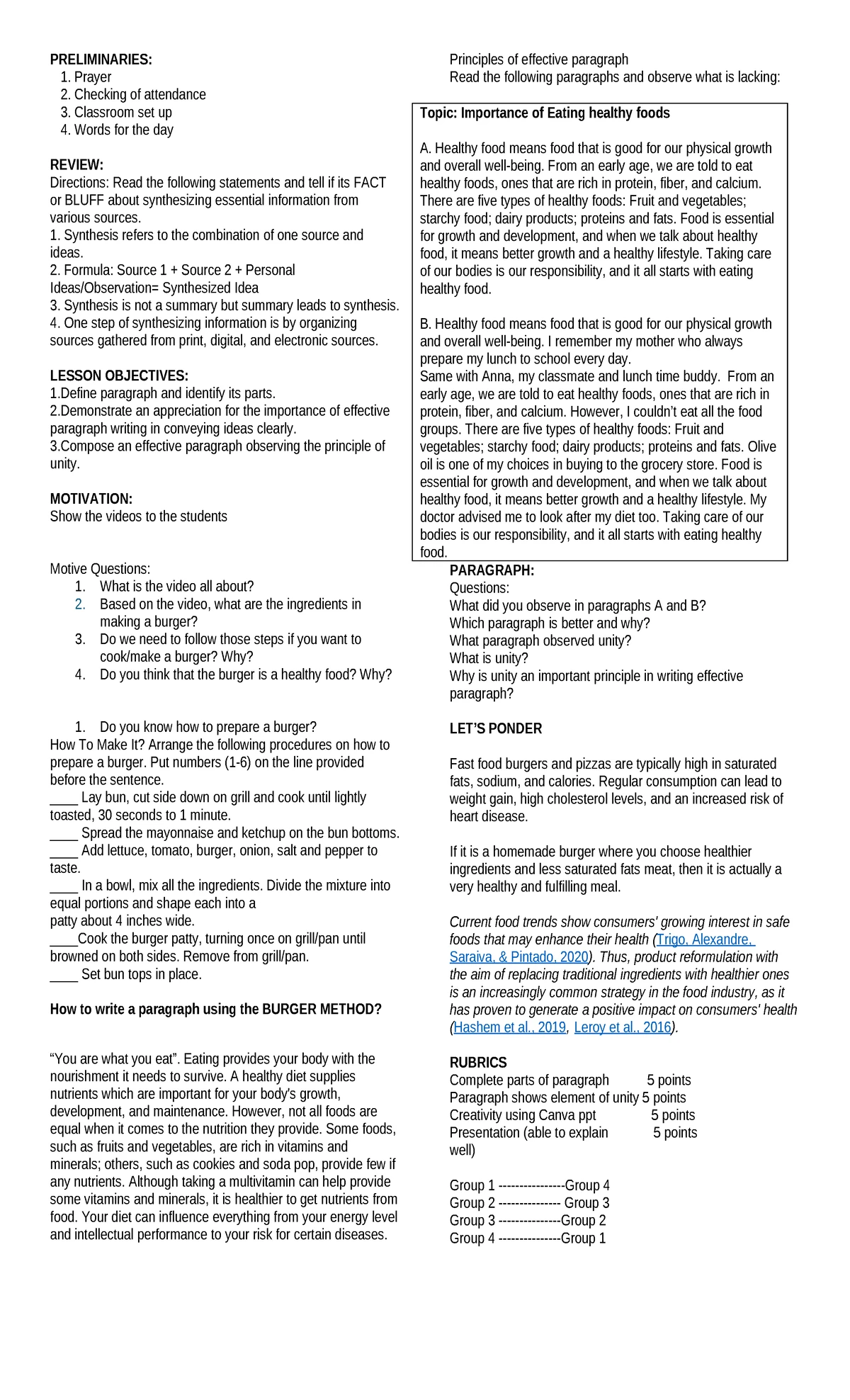 2C Activity 2: HOTS-PLP Assessment Questions for English Teachers - Studocu