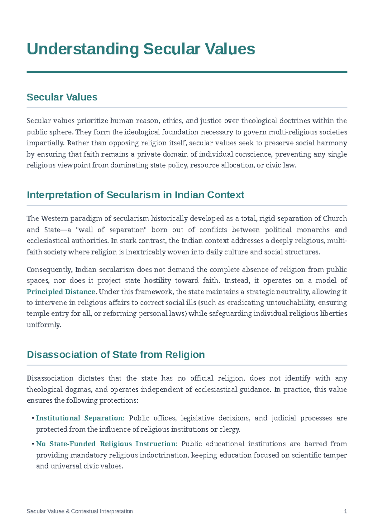 Understanding Secular Values in Indian Context: A Comparative Study ...