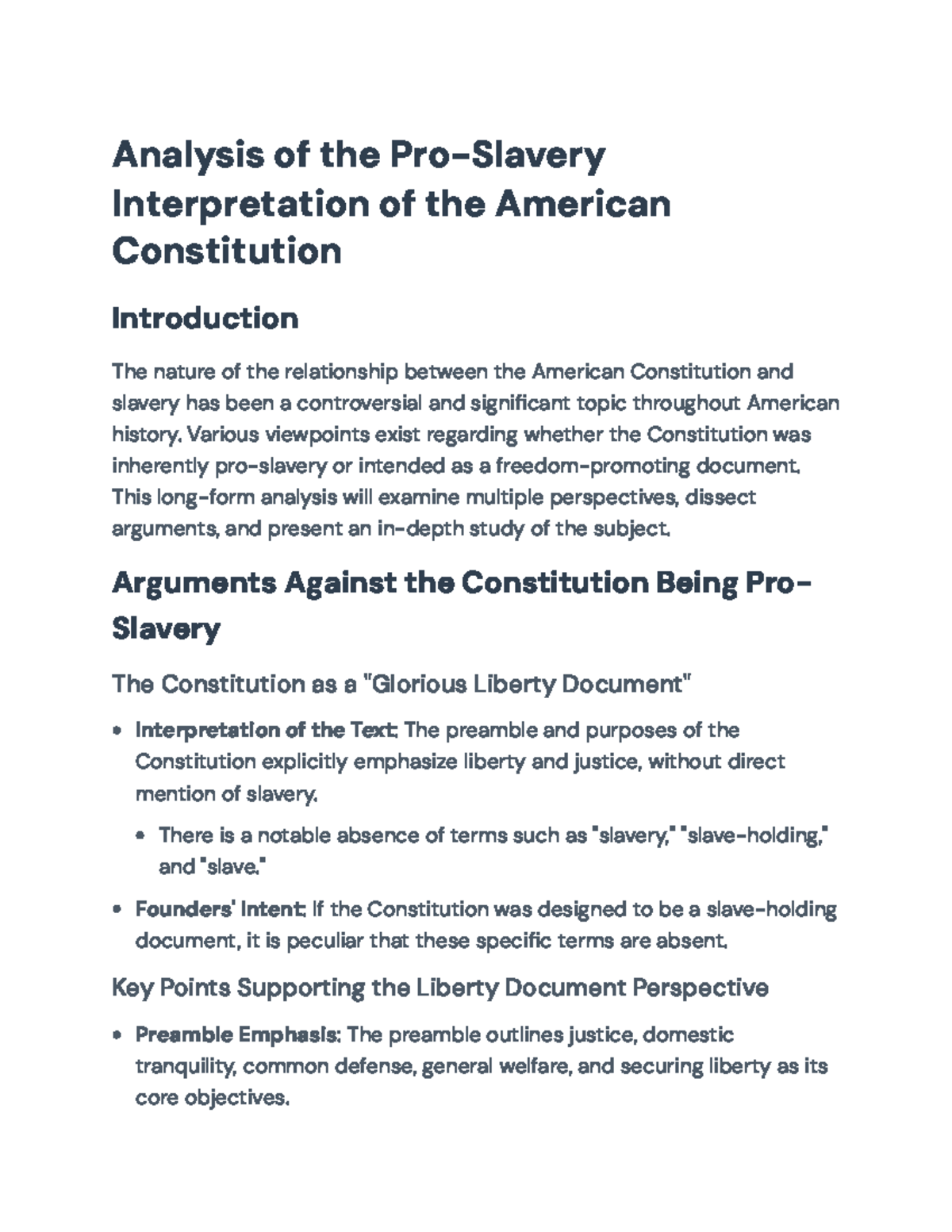 U.S. Constitution & Slavery: A Comprehensive Analysis Essay - Studocu