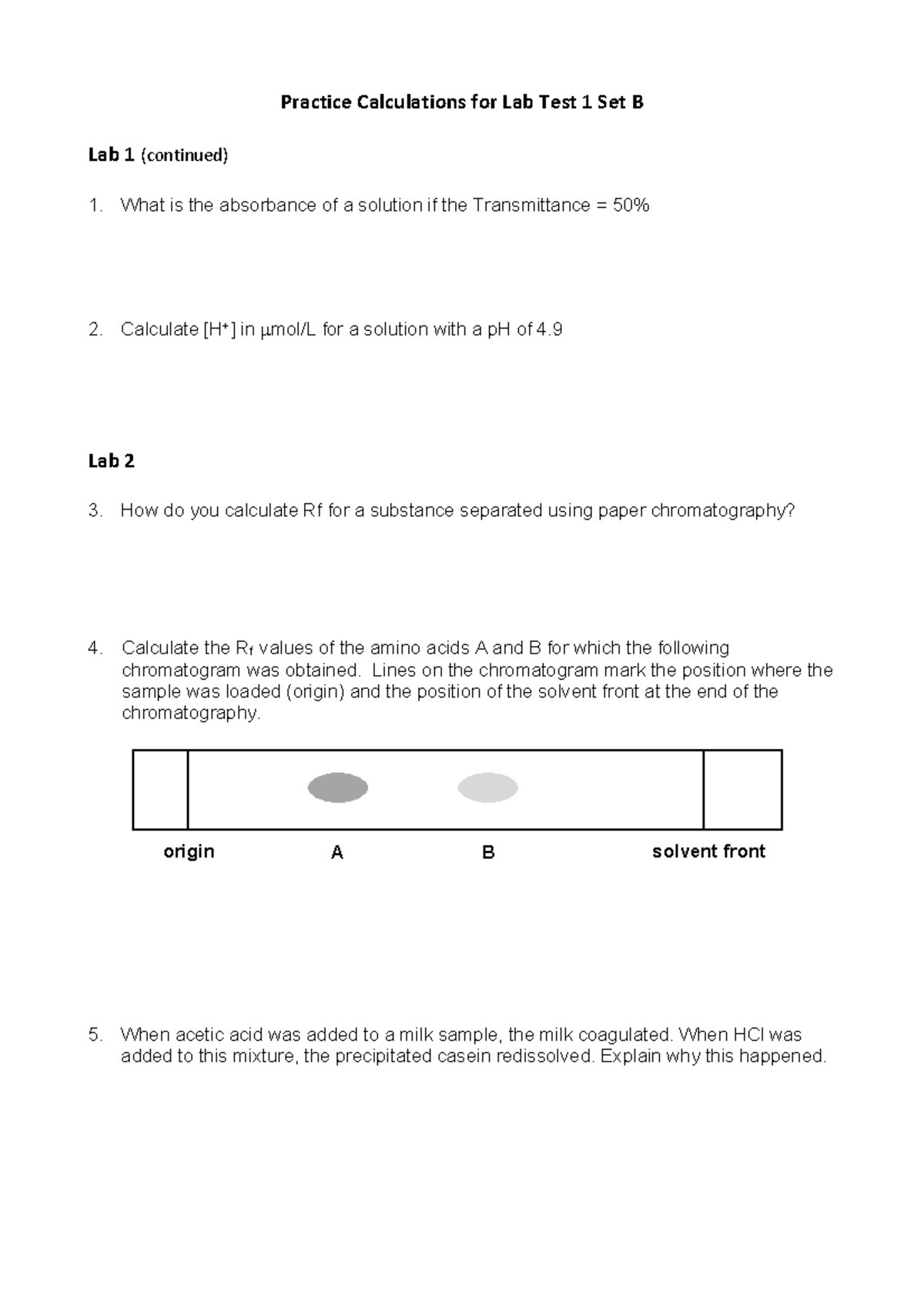 Lab 1 Practice Calculations for Test 1 Set B Questions - Studocu