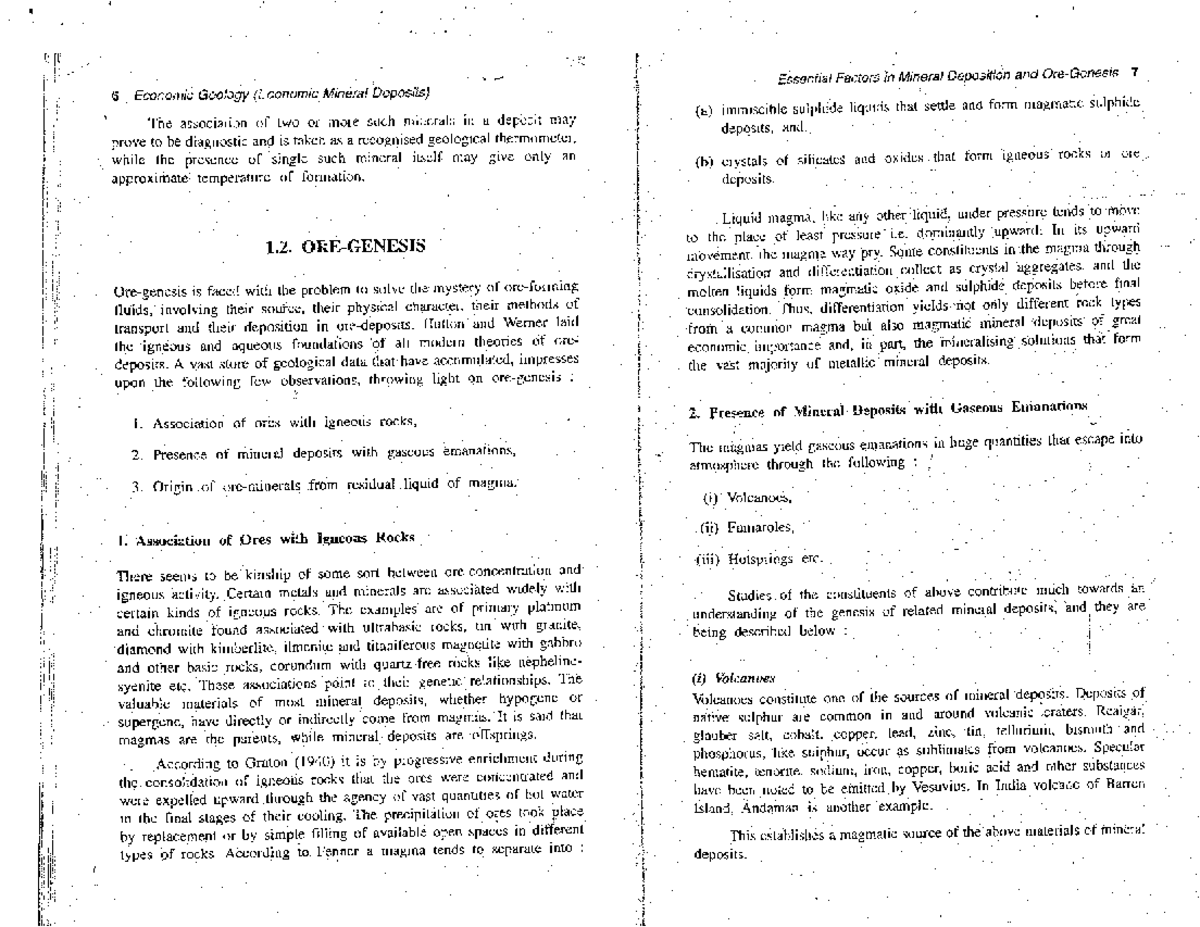 Essential Factors in Mineral Deposition: Economic Geology (7 6) - Studocu