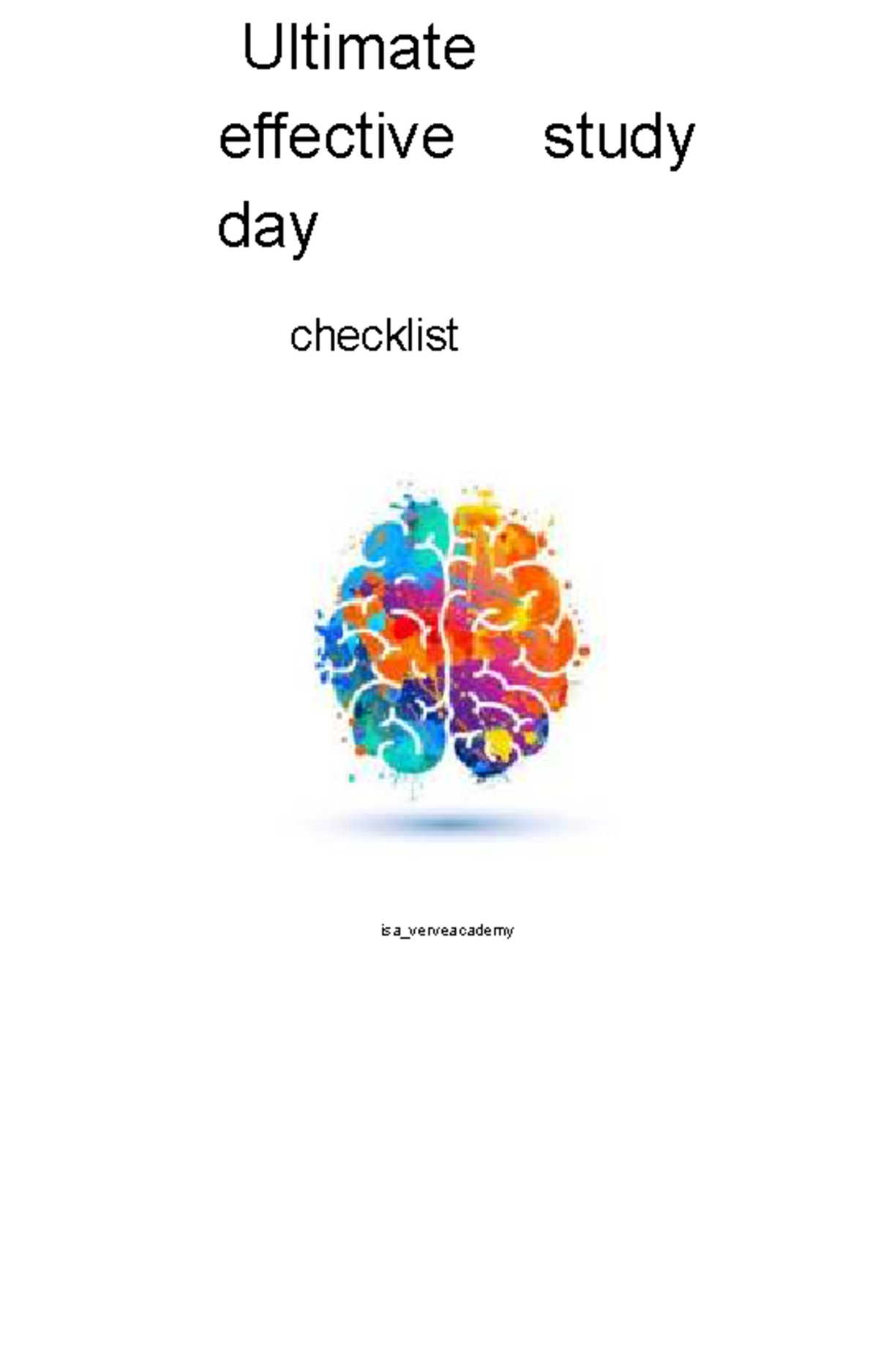 Ultimate Effective Day Checklist for Study Planning (ISA_VER 01-07 ...