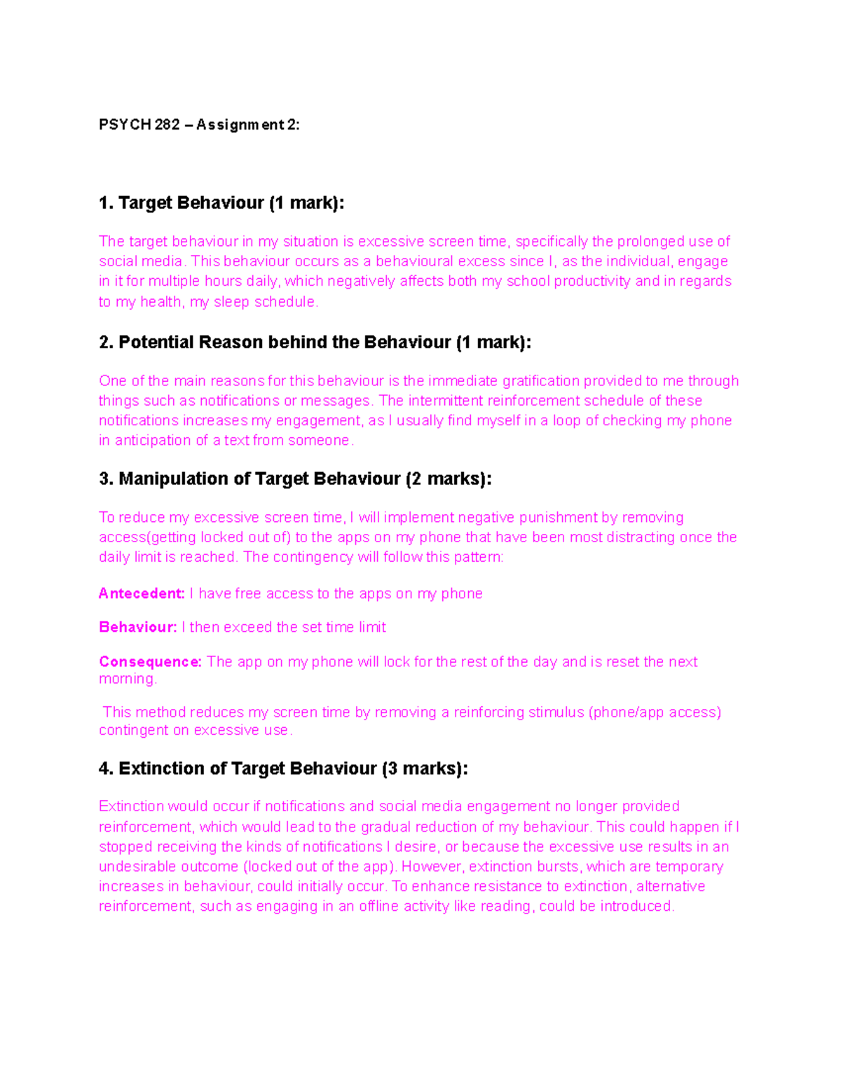PSYCH 282 Assignment 2: Analyzing Excessive Screen Time Behavior - Studocu