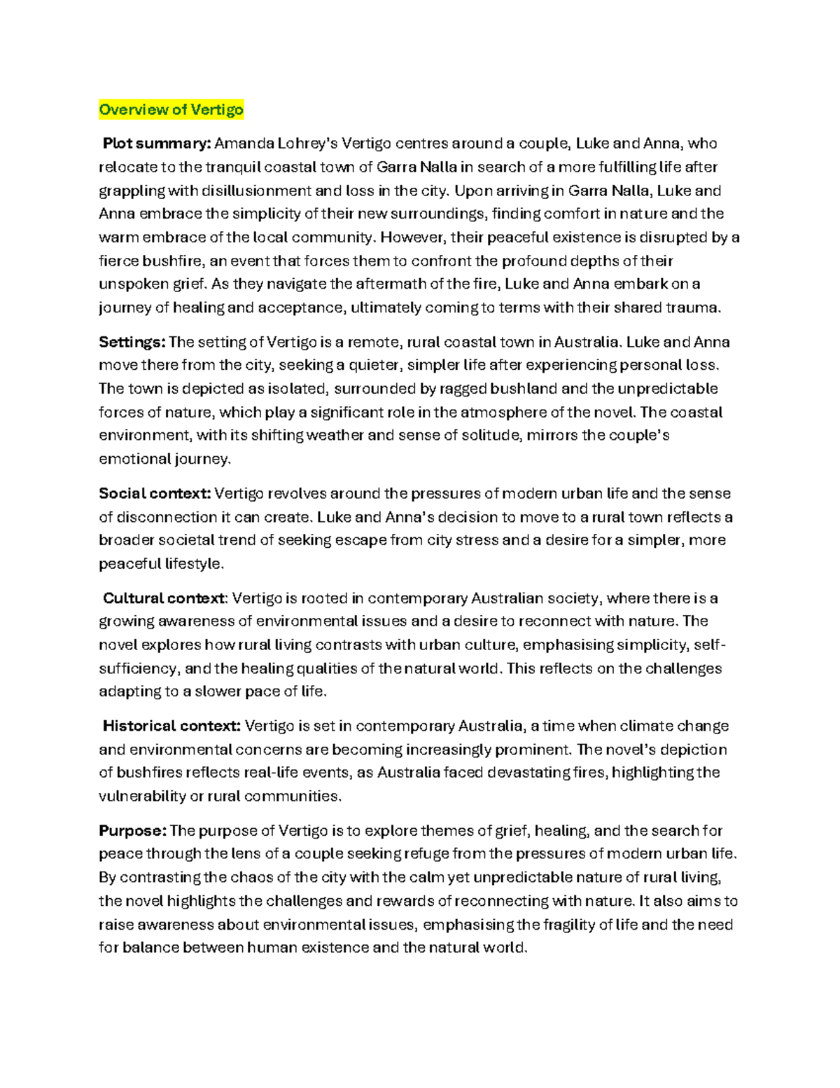 Vertigo (COM 101): Exploring Grief, Nature, and Renewal in Amanda ...