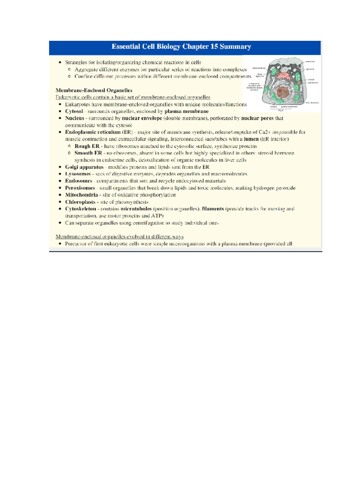 Lesson 15 - Summary of Chapter 15: Essential Cell Biology Overview ...