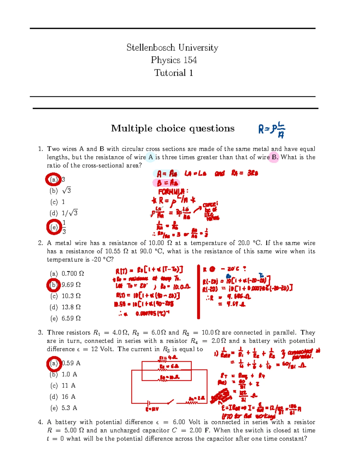 Mock Test Memo - Physics 101: Questions and Solutions - Studocu