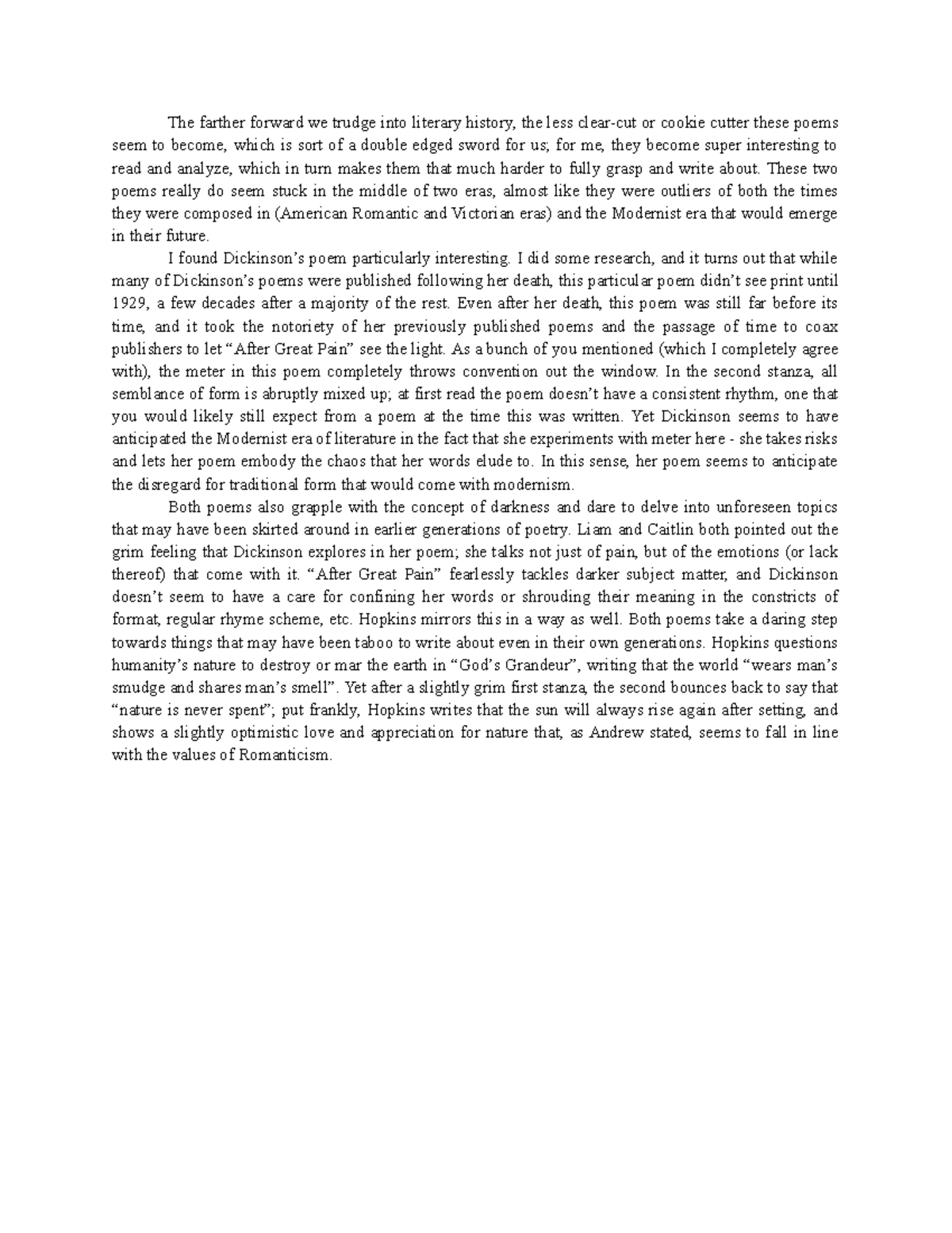 Emily Dickinson Essay - The farther forward we trudge into literary ...