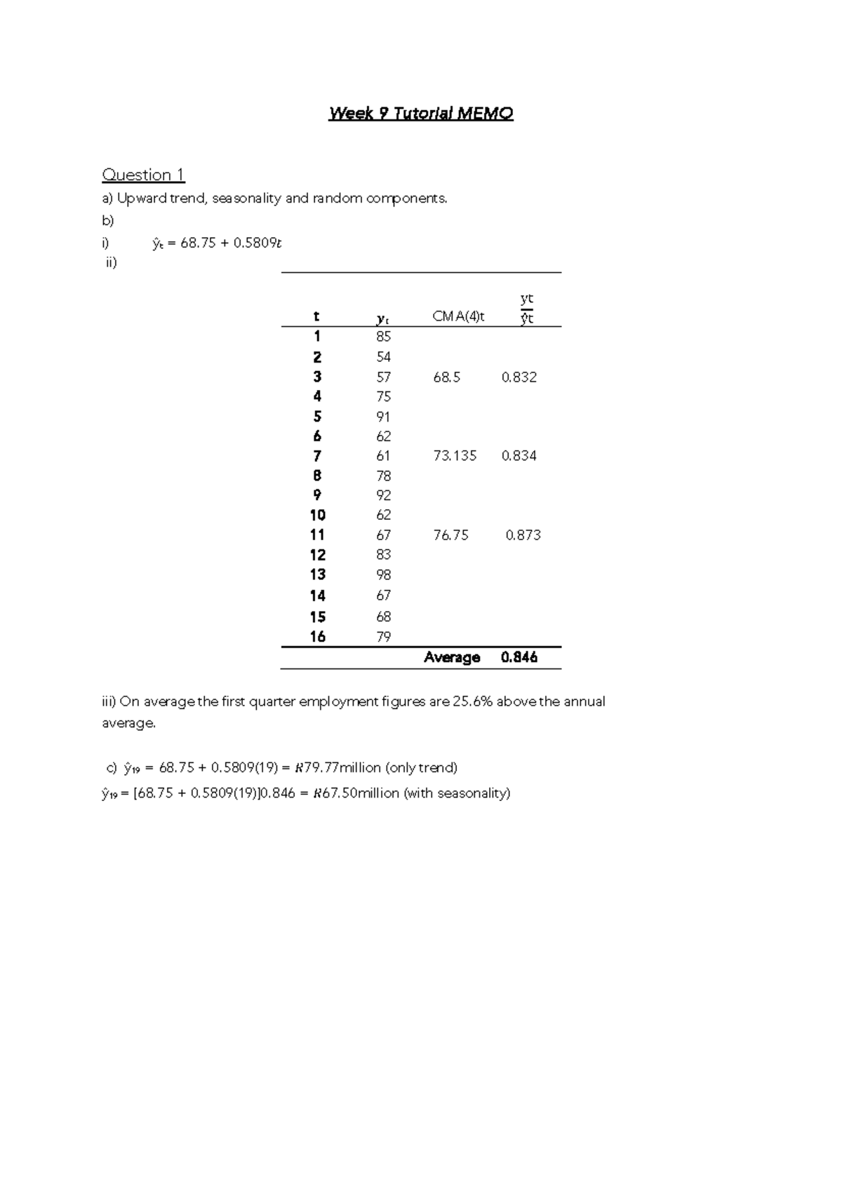 Week 9 Tutorial 2024 MEMO - STA2020F - Week 9 Tutorial MEMO Question 1 ...