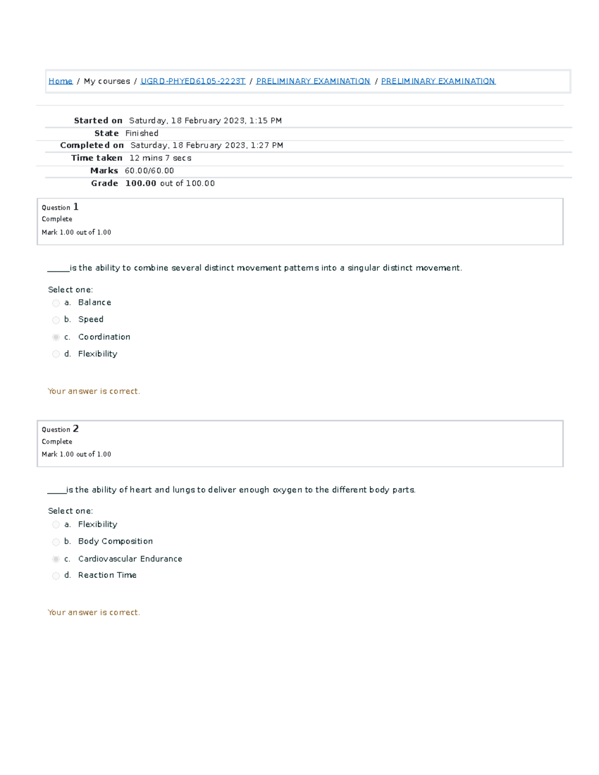 Preliminary Examination Attempt Review PE 60 - Detailed Insights - Studocu