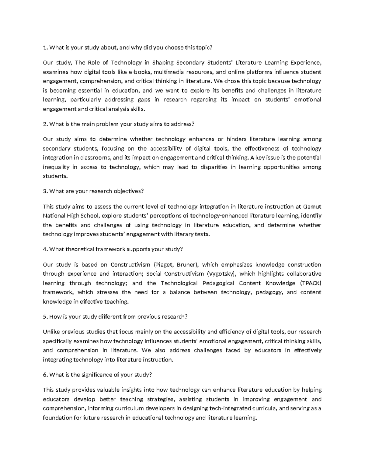 Final Exam Study on Tech's Impact in Literature Learning (Eng 202) - Studocu