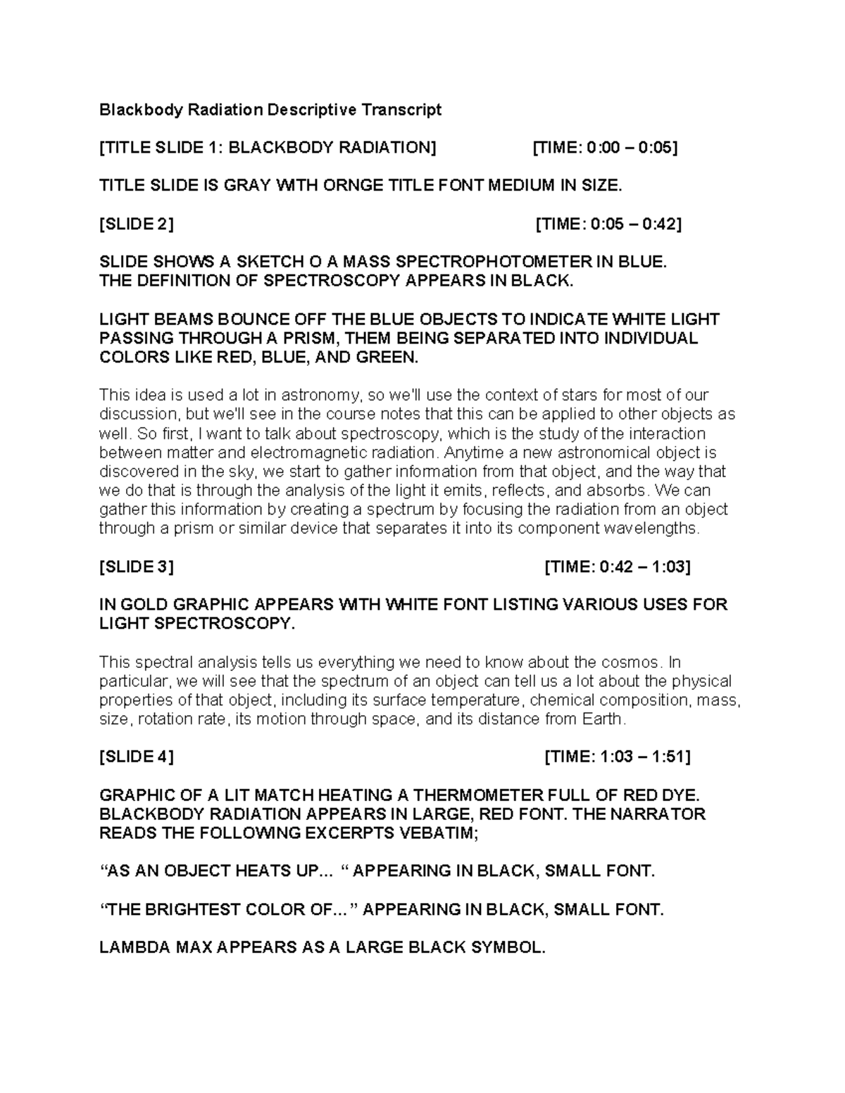 02 Blackbody Radiation: Spectroscopy and Temperature Analysis - Studocu