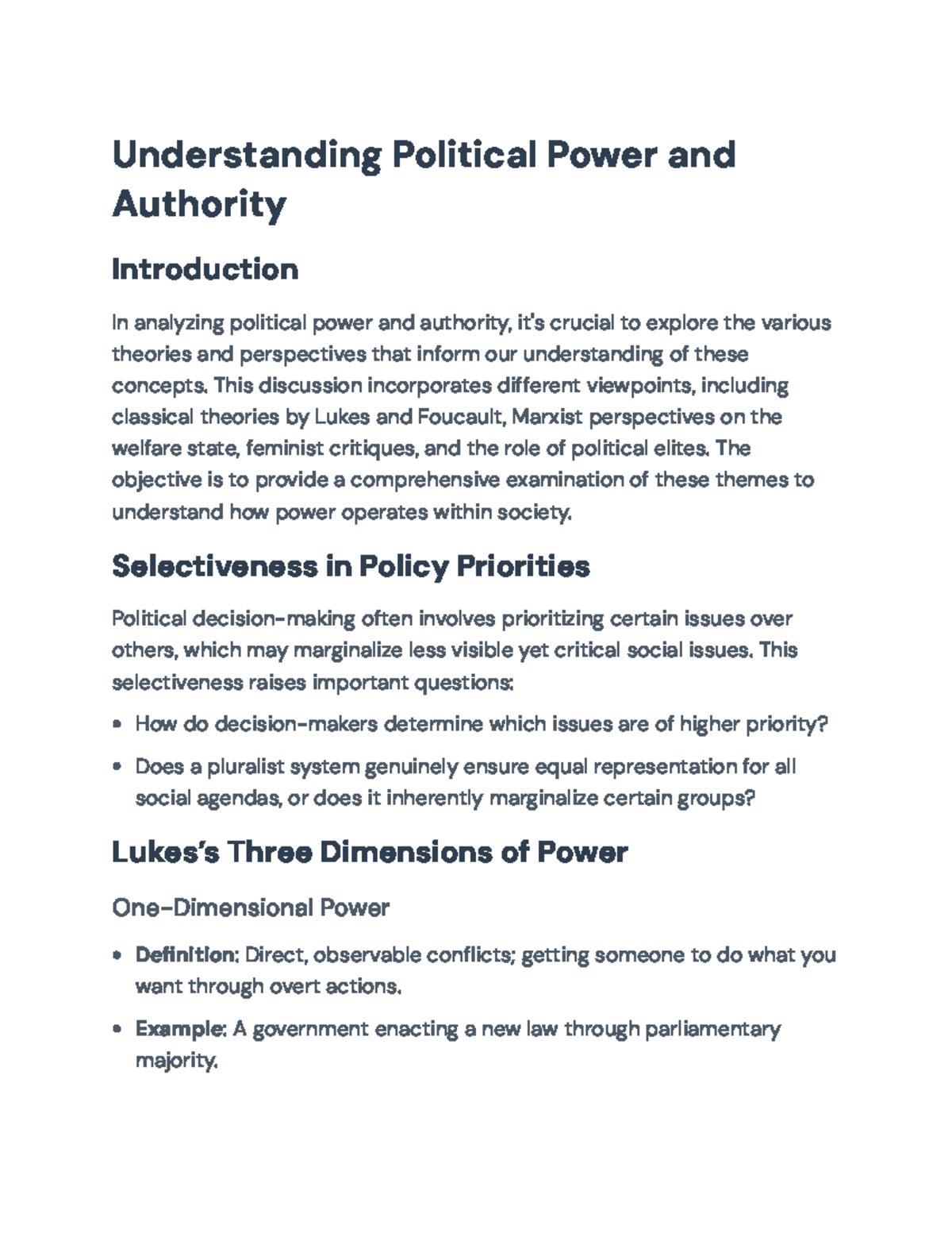 Political Power and Authority: Theoretical Insights and Implications ...