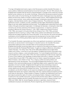 Enlightenment and Scientific Revolution: Impacts on Society and ...