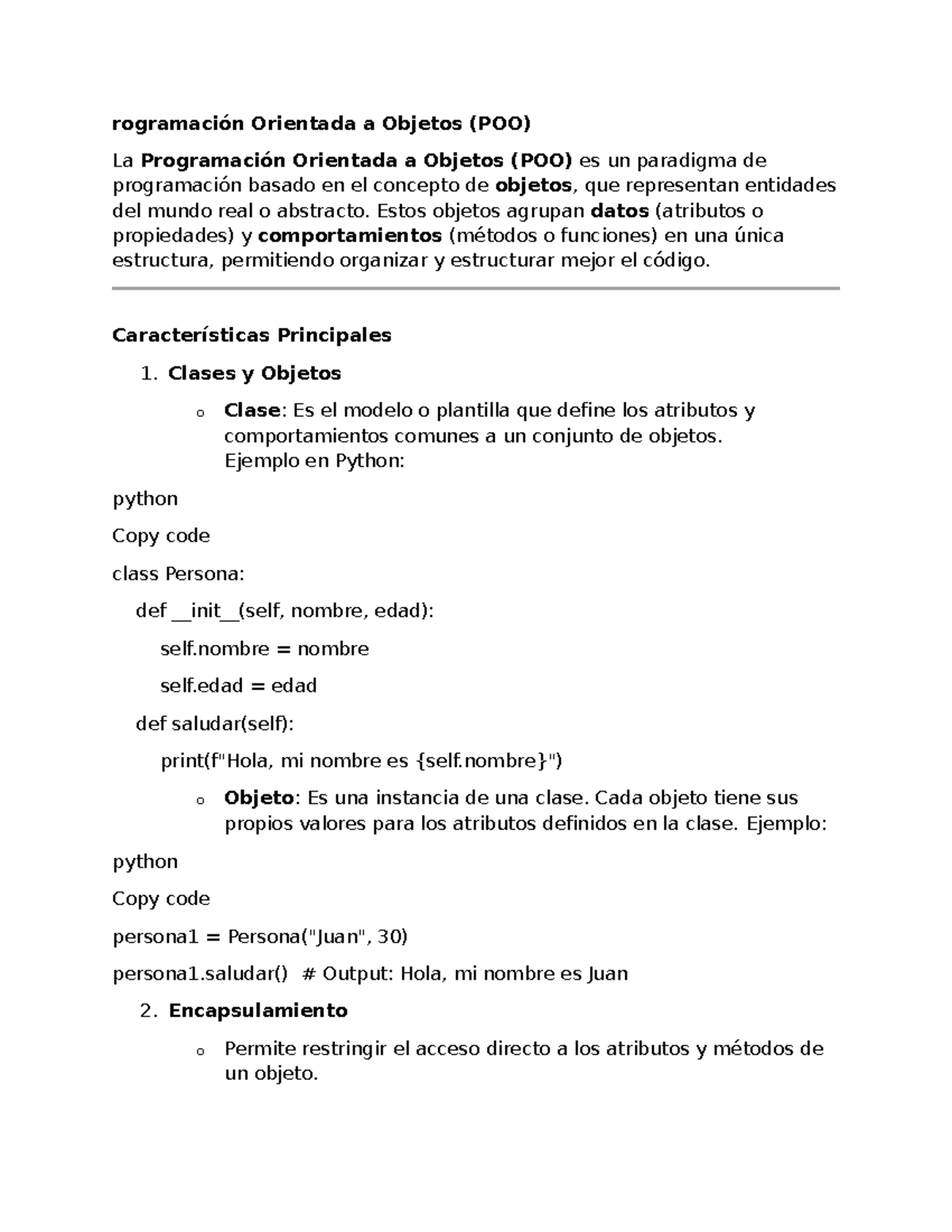 Programación Orientada a Objetos (POO) - Conceptos y Ventajas - Studocu