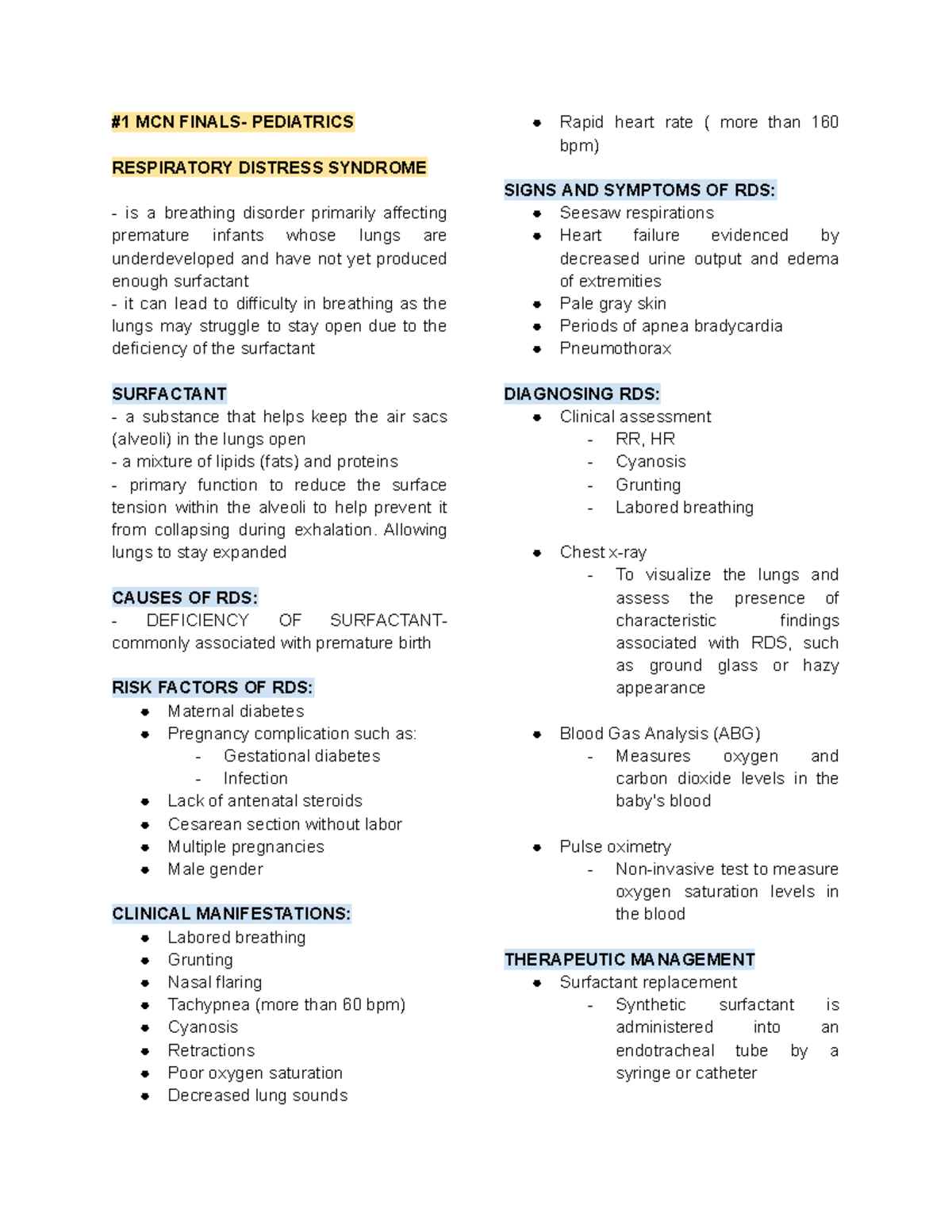 Pedia Notes PART 1 - Maternal and child health - #1 MCN FINALS ...