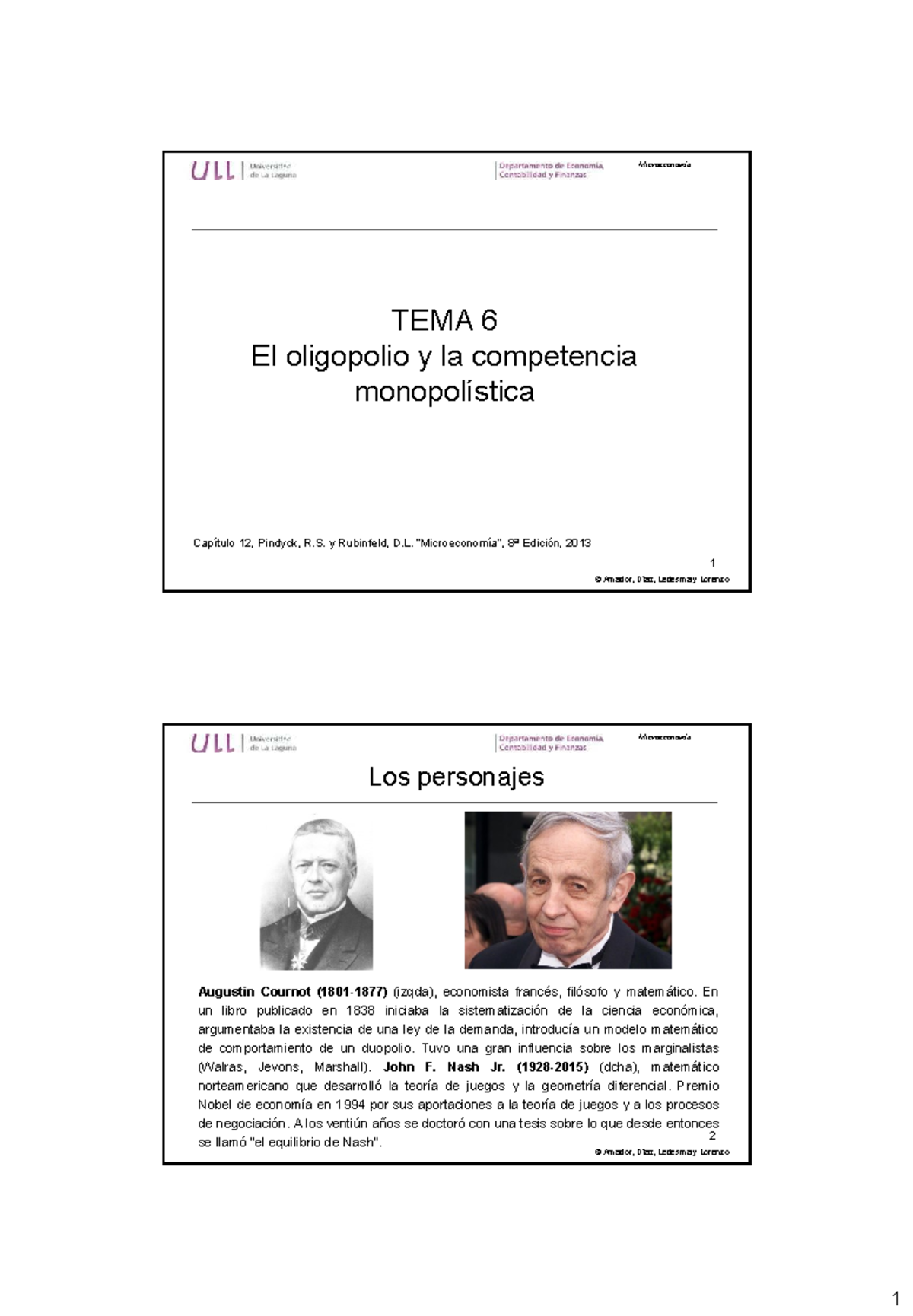 TEMA 6: El Oligopolio y la Competencia Monopolística - Microeconomía ...