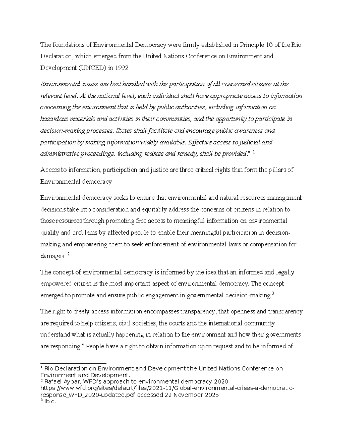 Environmental Democracy: Principles and Rights in Kenya - Studocu
