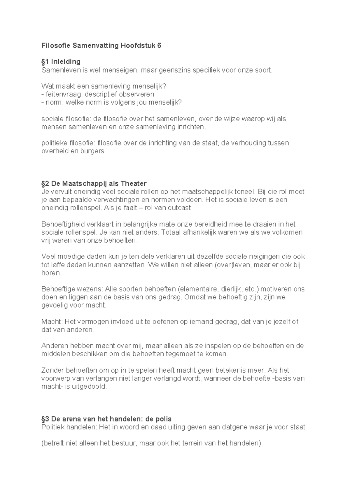 Ethiek Samenvatting Filosofie Hoofdstuk 6 - Sociale en Politieke ...