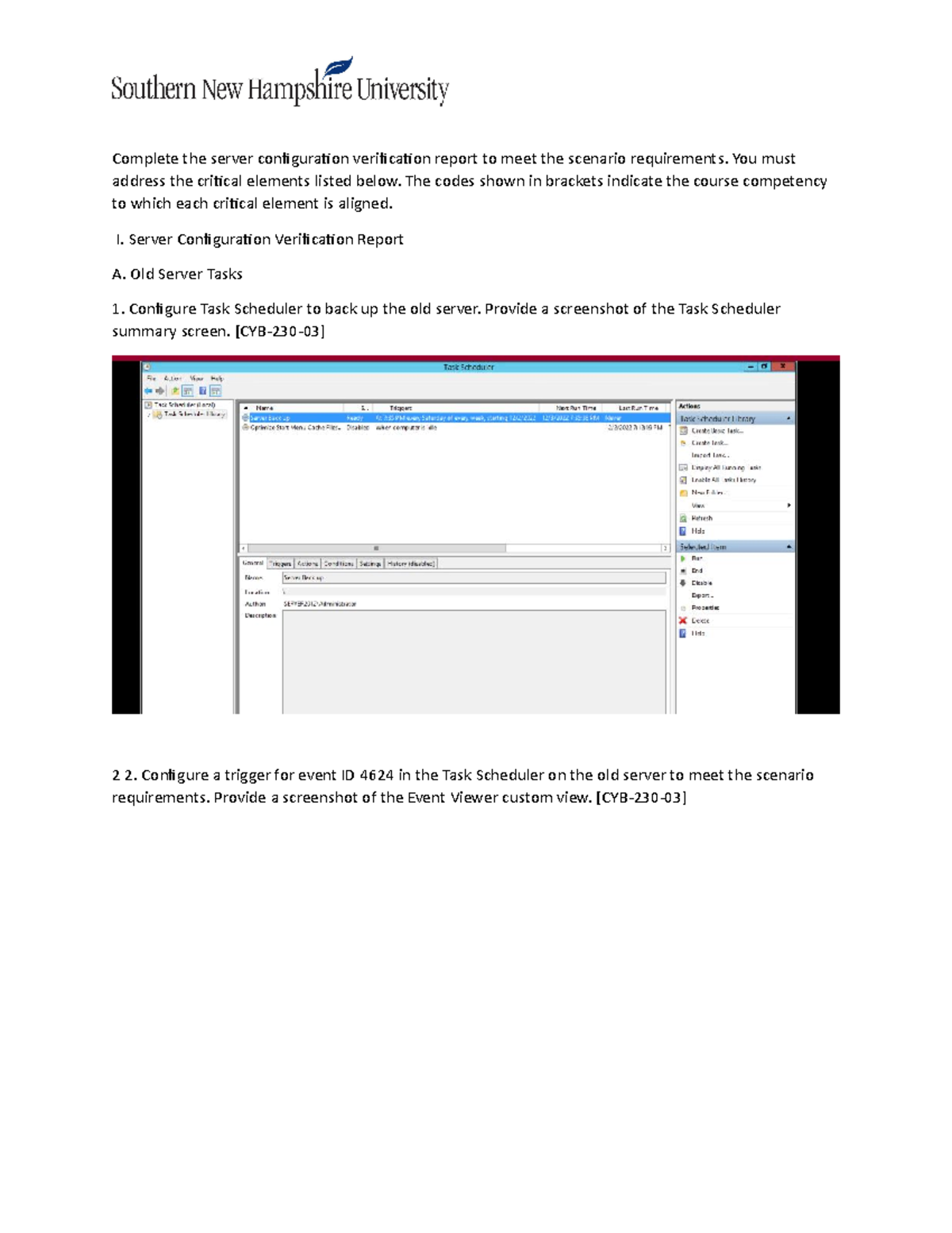 CYB-230 Project 6-2: Server Configuration Verification Report - Studocu