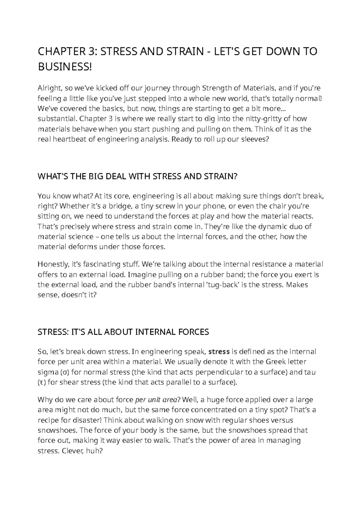 Strength of Materials - CH 3: Understanding Stress and Strain - Studocu