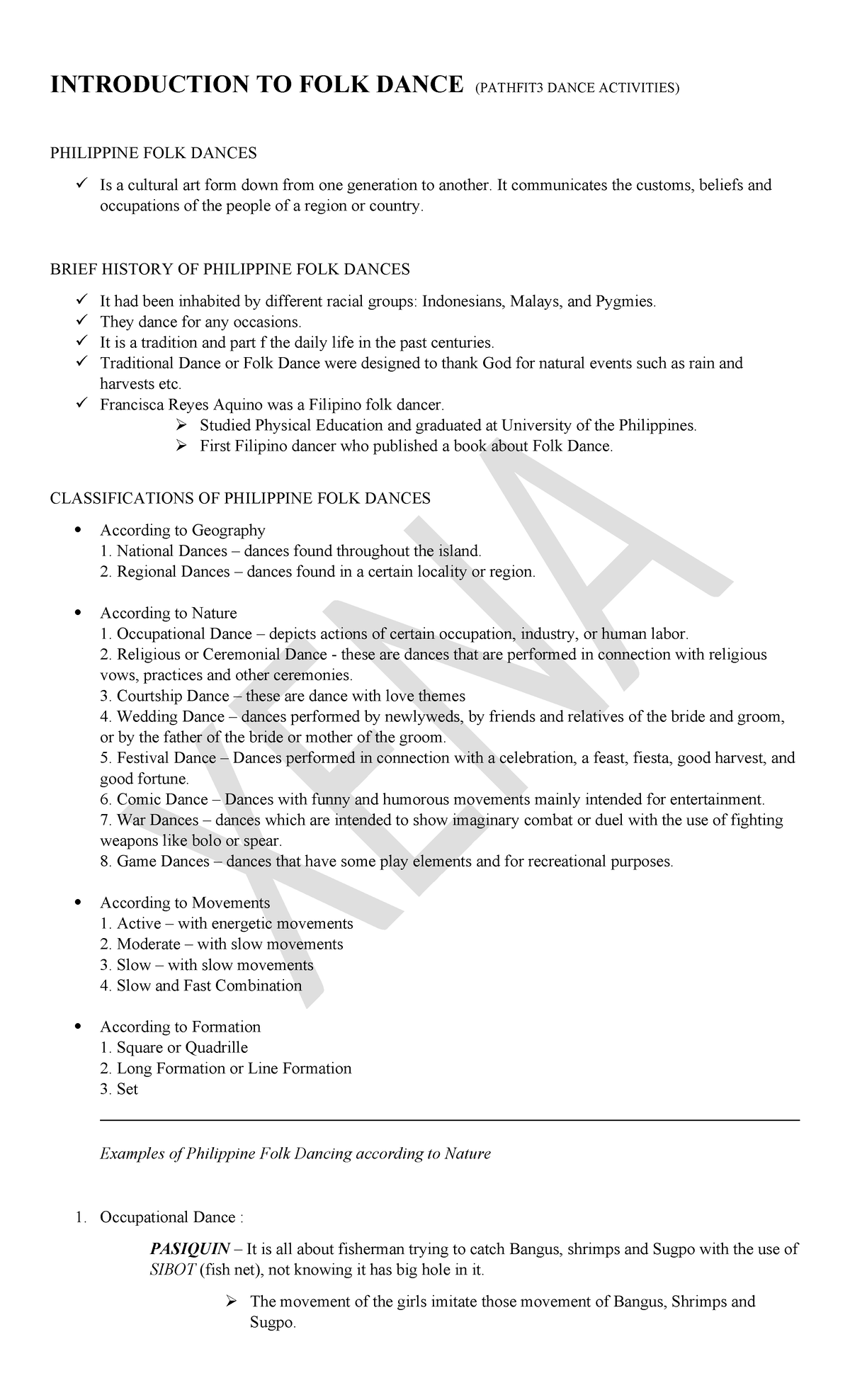 Handouts FOLK Dance PFT63 - INTRODUCTION TO FOLK DANCE (PATHFIT3 DANCE ...