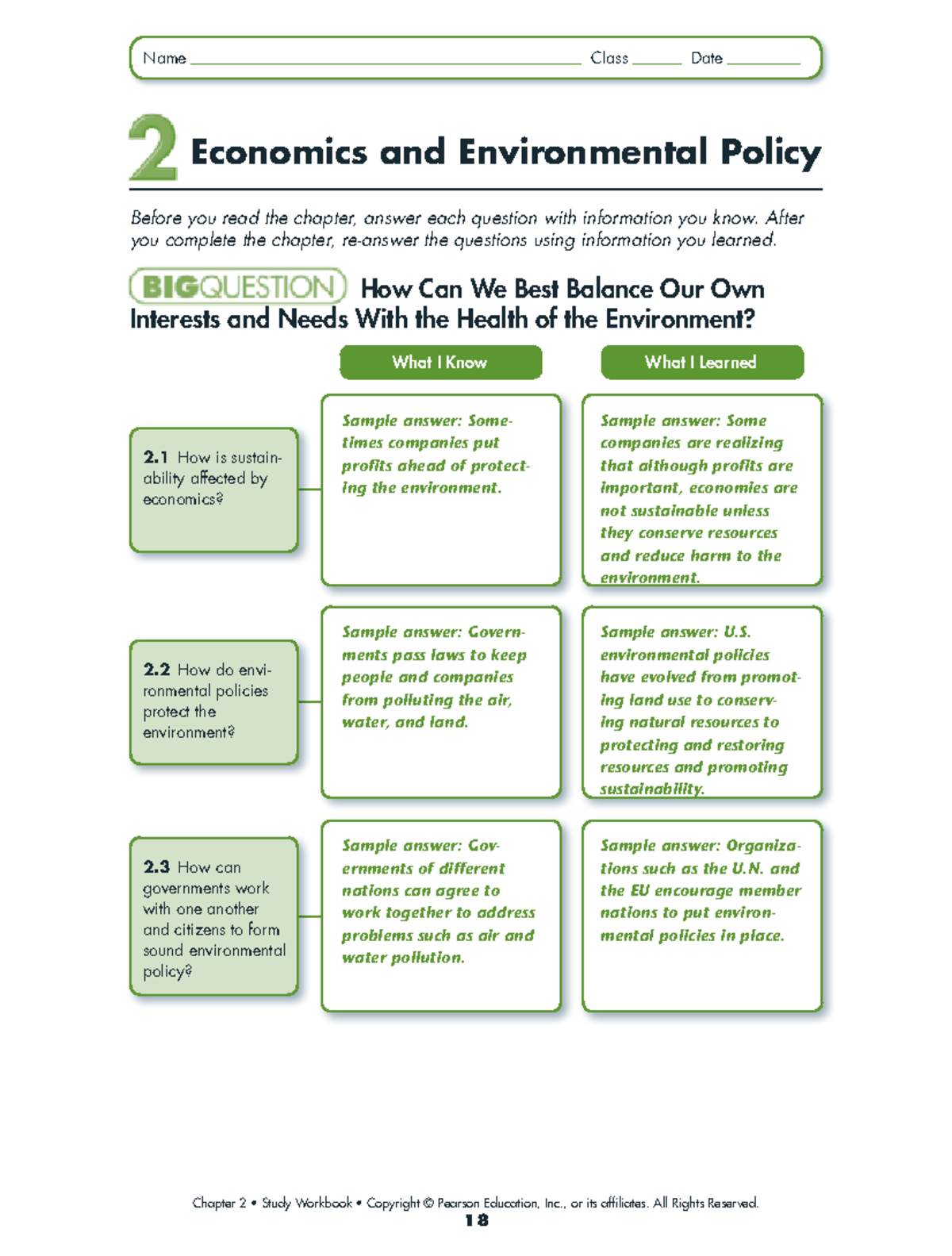 ECO 101: Economics and Environmental Policy Study Workbook - Chapter 2 ...