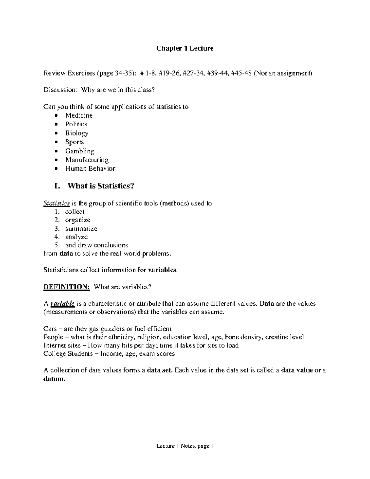 Statistics 101: Lecture Notes on Qualitative vs Quantitative Data - Studocu