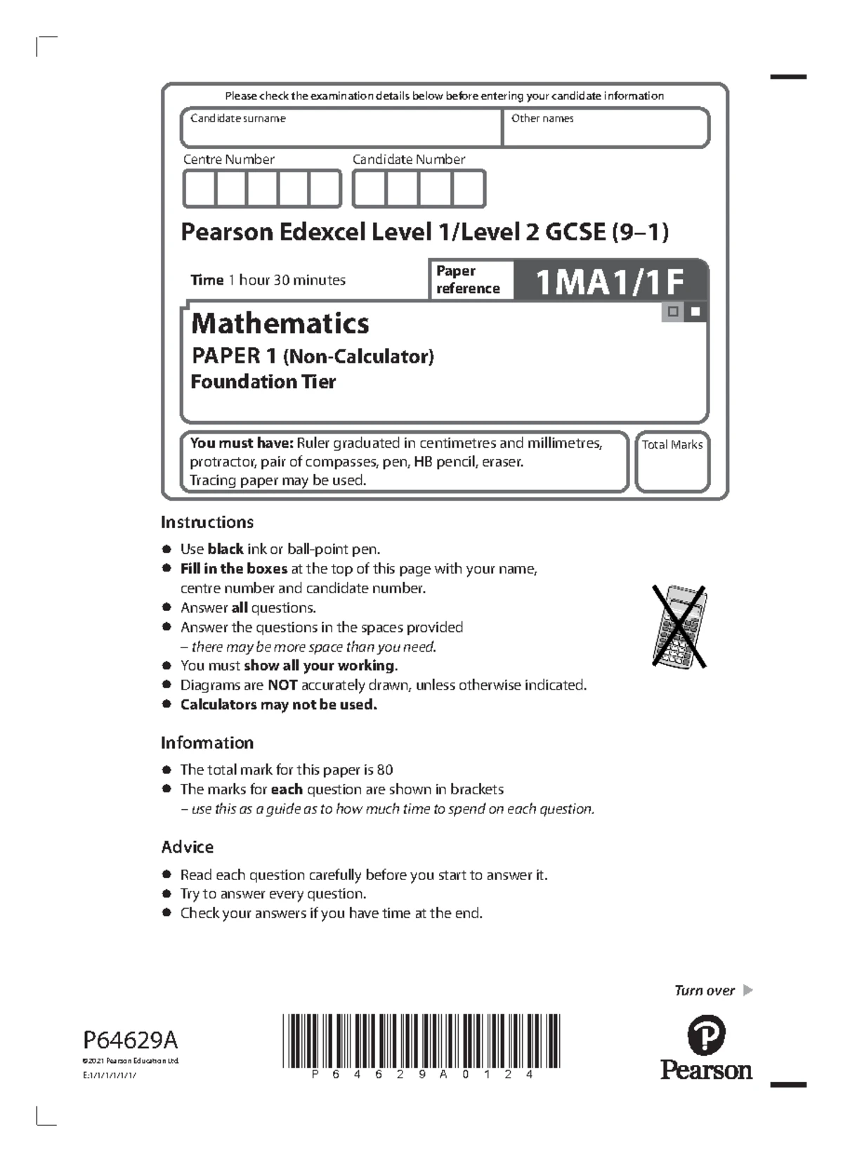 Maths paper 1 mark scheme - Mark Scheme (Results) November 2021 Pearson Edexcel GCSE In ...
