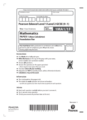Maths paper 3 mark scheme - Mark Scheme (Results) November 2021 Pearson ...