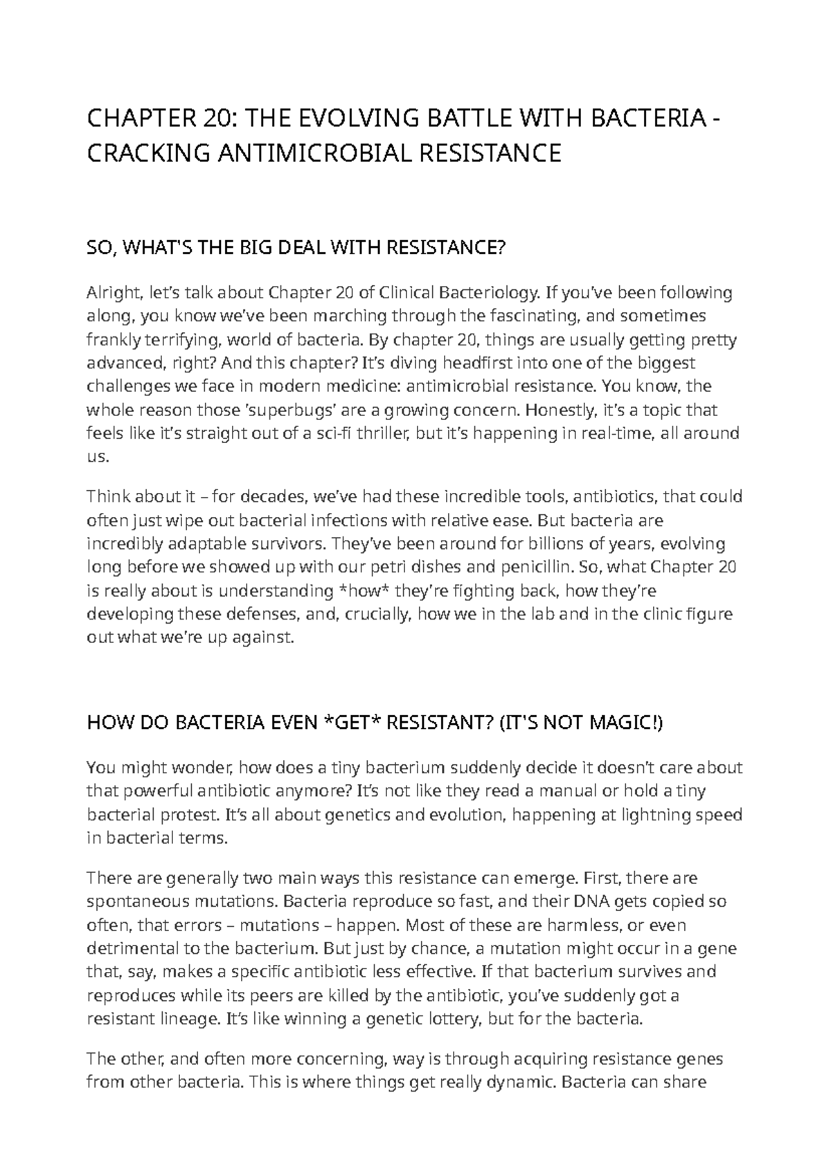 Clinical Bacteriology CH20: Understanding Antimicrobial Resistance ...