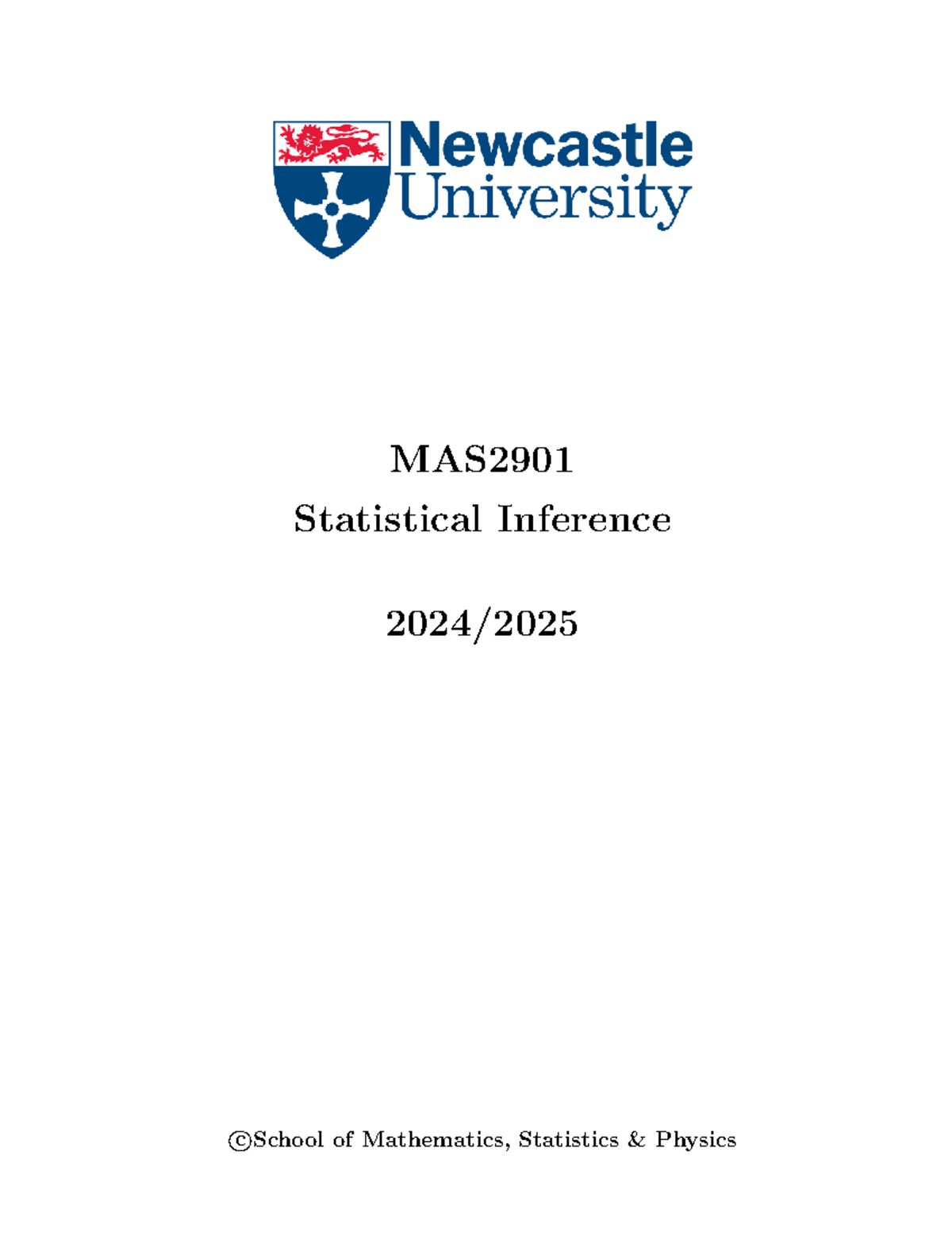 MAS2901 Statistical Inference - Lecture Notes on Probability & Random ...
