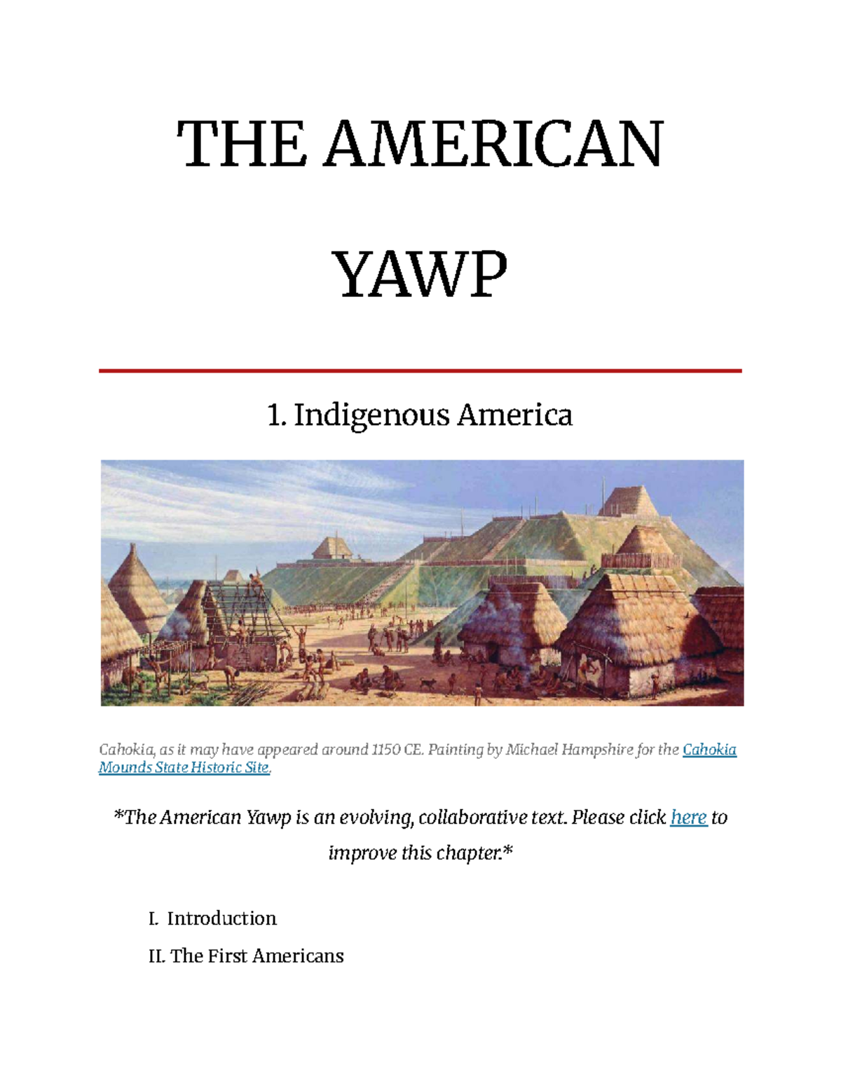 The American Yawp I: Indigenous America and the Columbian Exchange ...