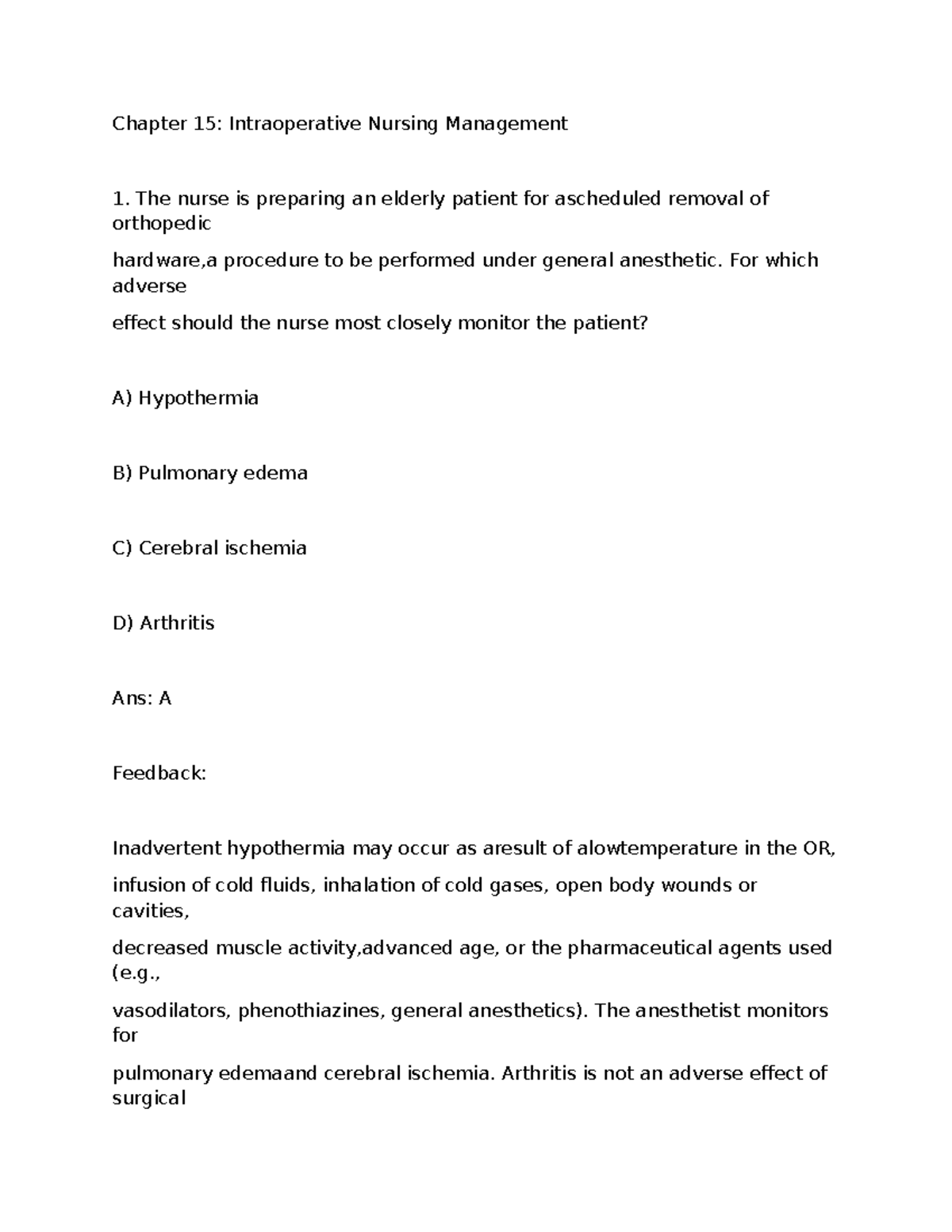 Test Bank for Medical Surgical Nursing (15th Ed.) - Chapter 15 ...