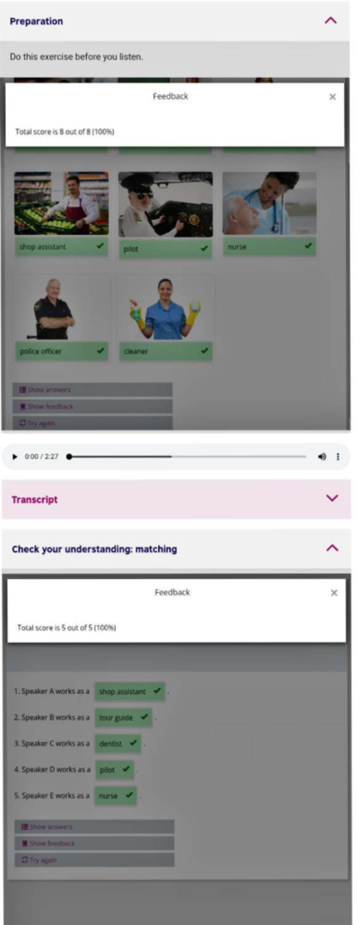 Asynchronous Activity: Listening Exercise Preparation and Feedback - Studocu